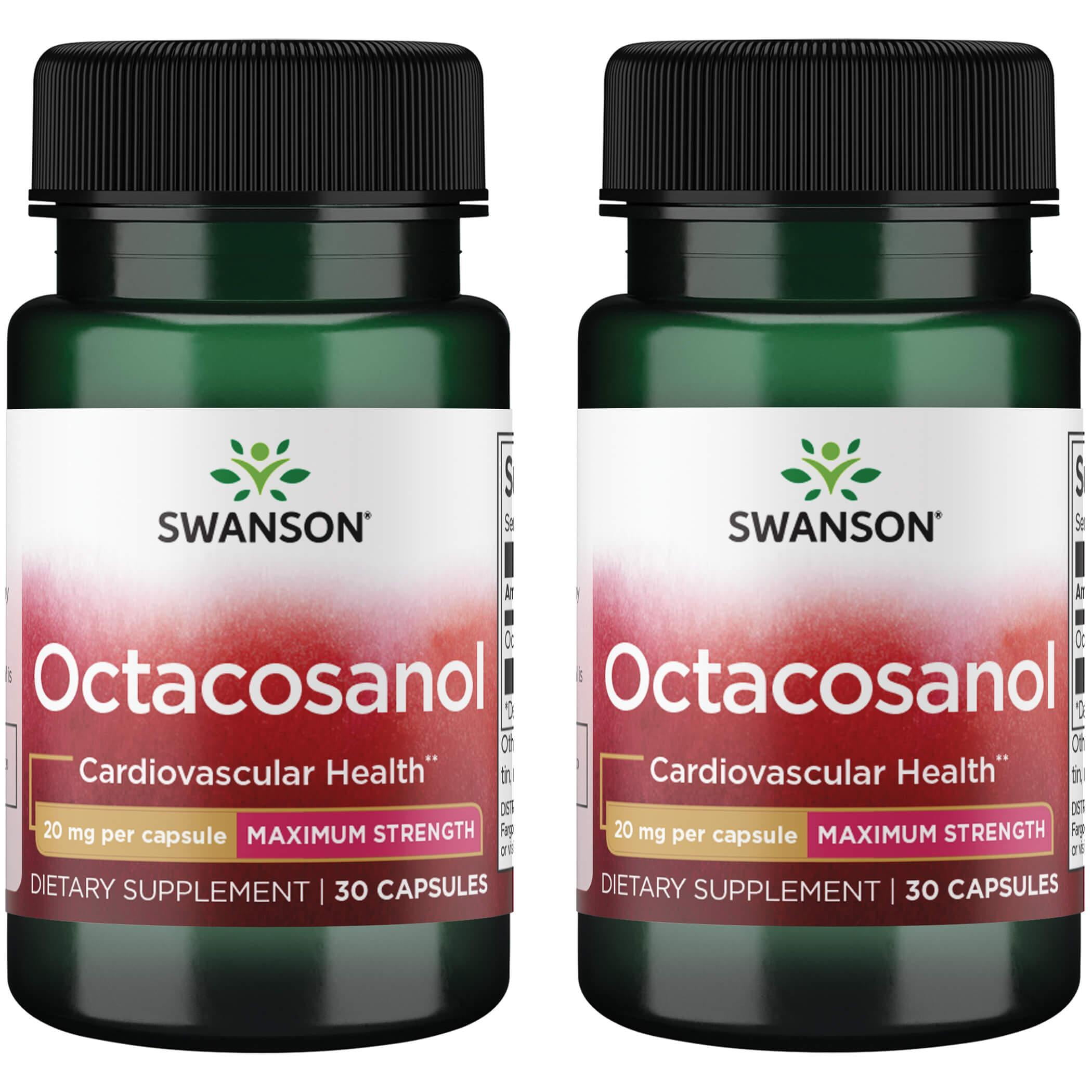 Swanson Octacosanol - Maximum Strength 20 mg 30 Caps 2 Pack - Walmart.com