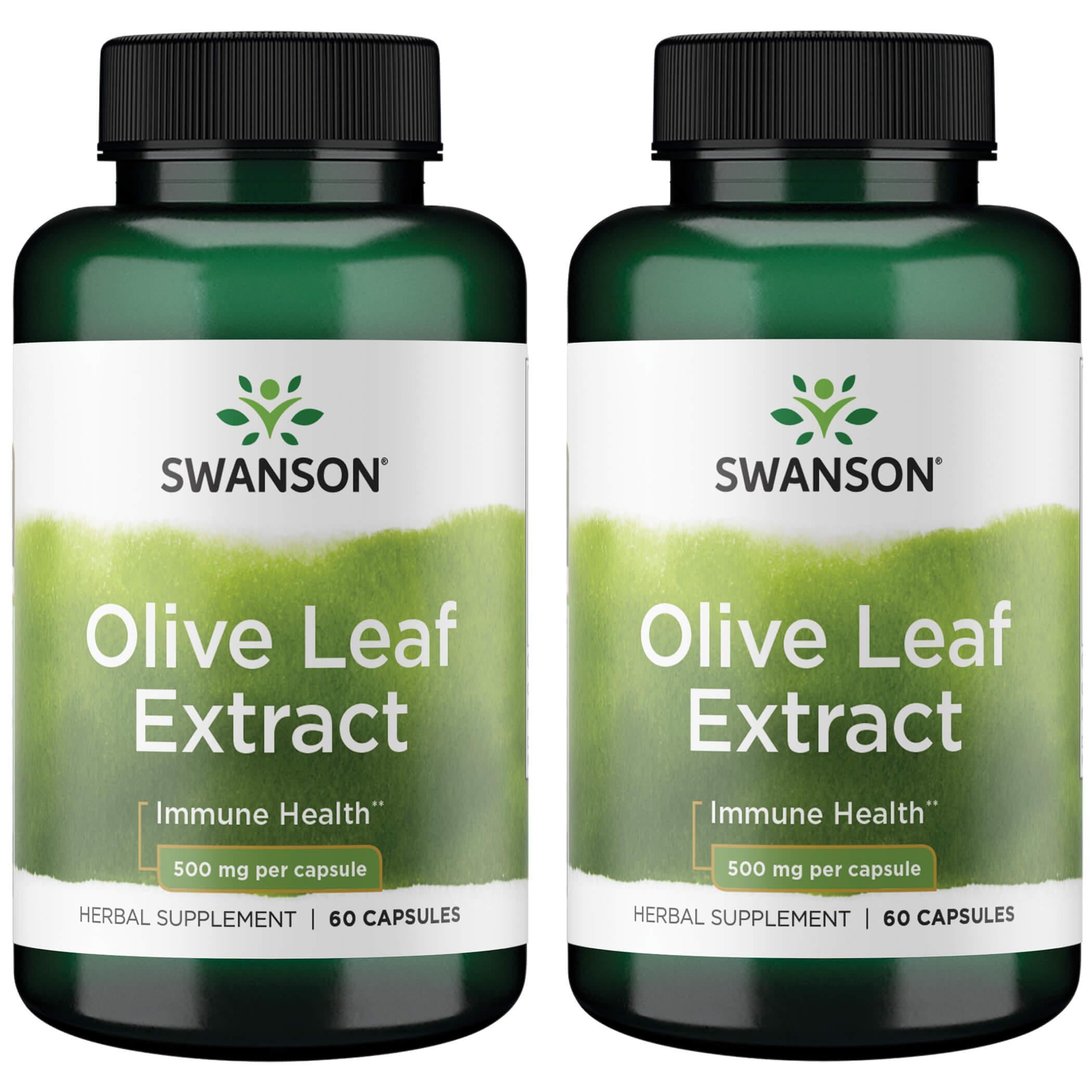 Swanson Supplement Pills - Olive Leaf Extract 500mg, 60 Capsules, 2 ...