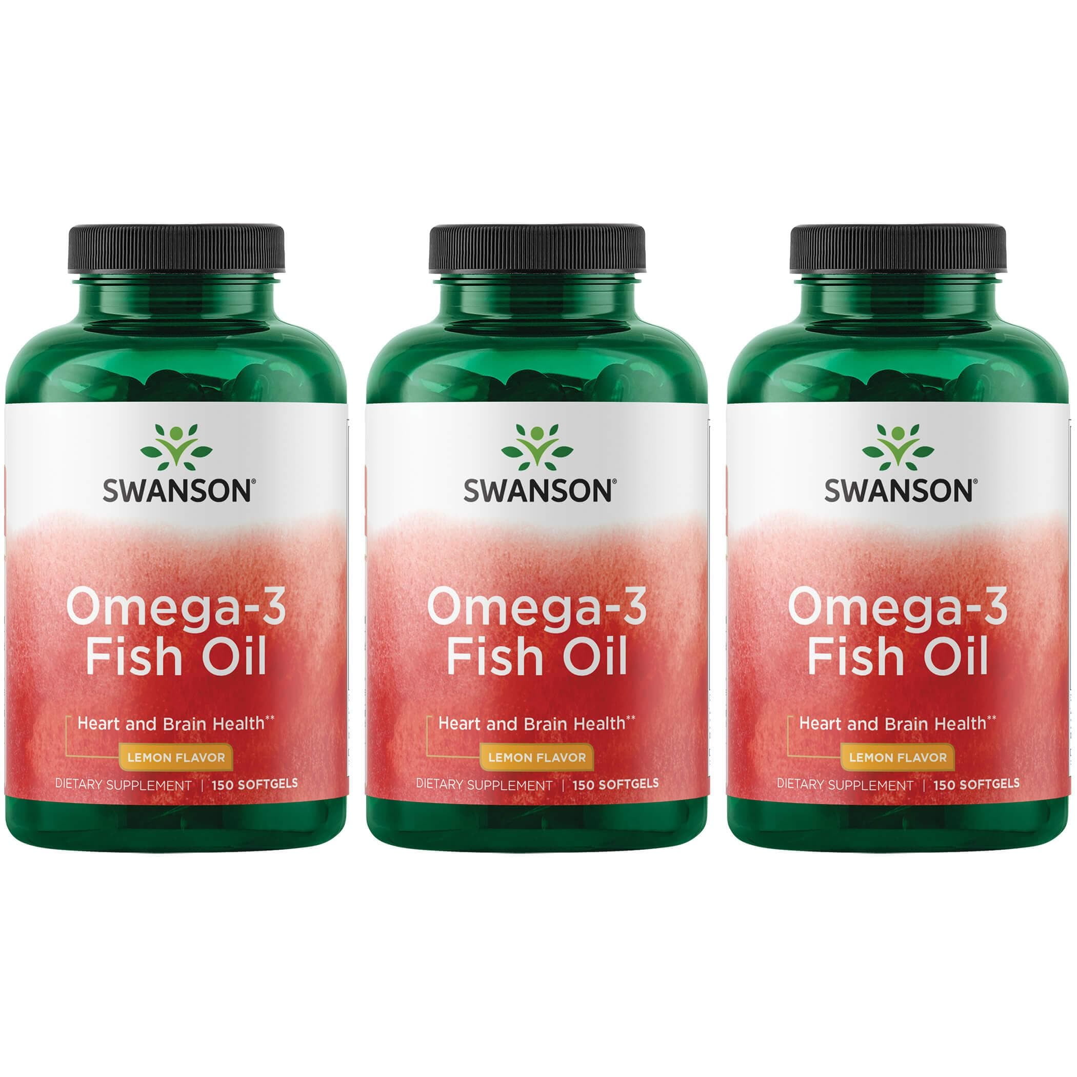 Swanson Omega-3 Fish Oil - Lemon Flavor 150 Sgels 3 Pack - Walmart.com