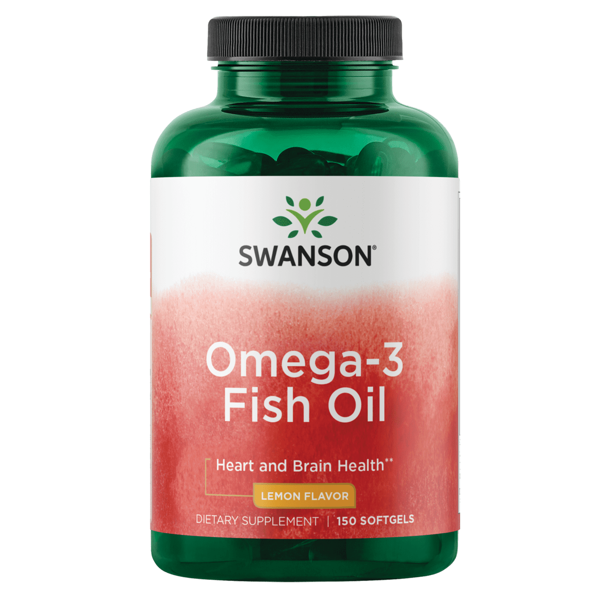 Swanson Omega-3 Fish Oil - Lemon Flavor Softgels, 1 g, 150 Count ...