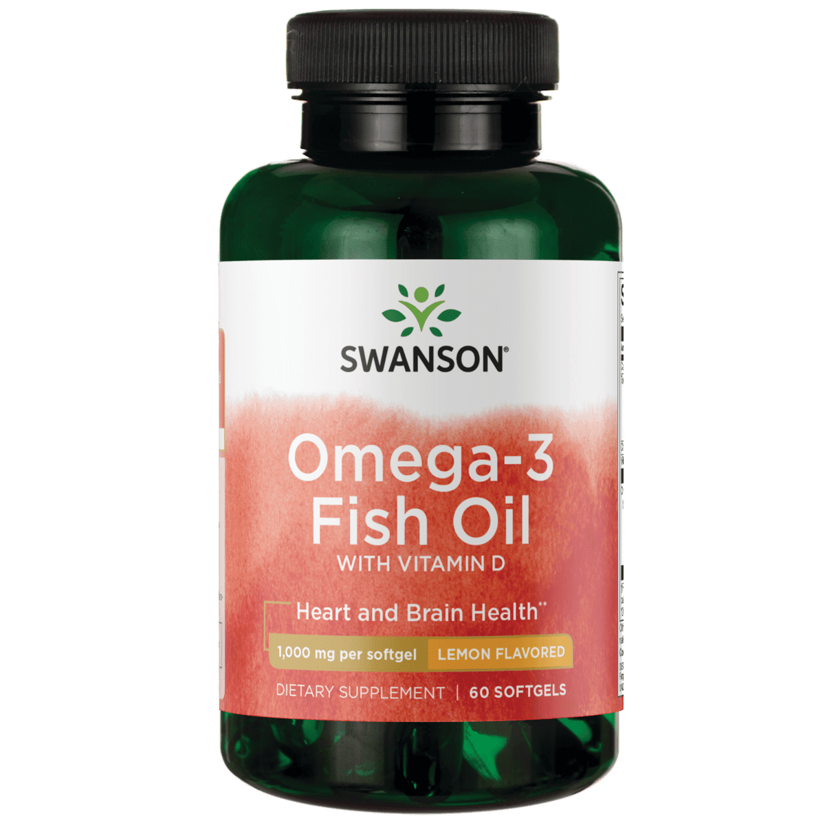 Swanson Premium Omega-3 Fish Oil, Lemon-Flavored, 1,000 mg, 60 Softgels ...