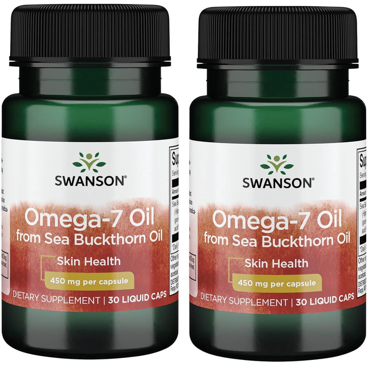 Swanson Omega-7 Oil From Sea Buckthorn Oil 450 mg 30 Liq Caps 2 Pack ...