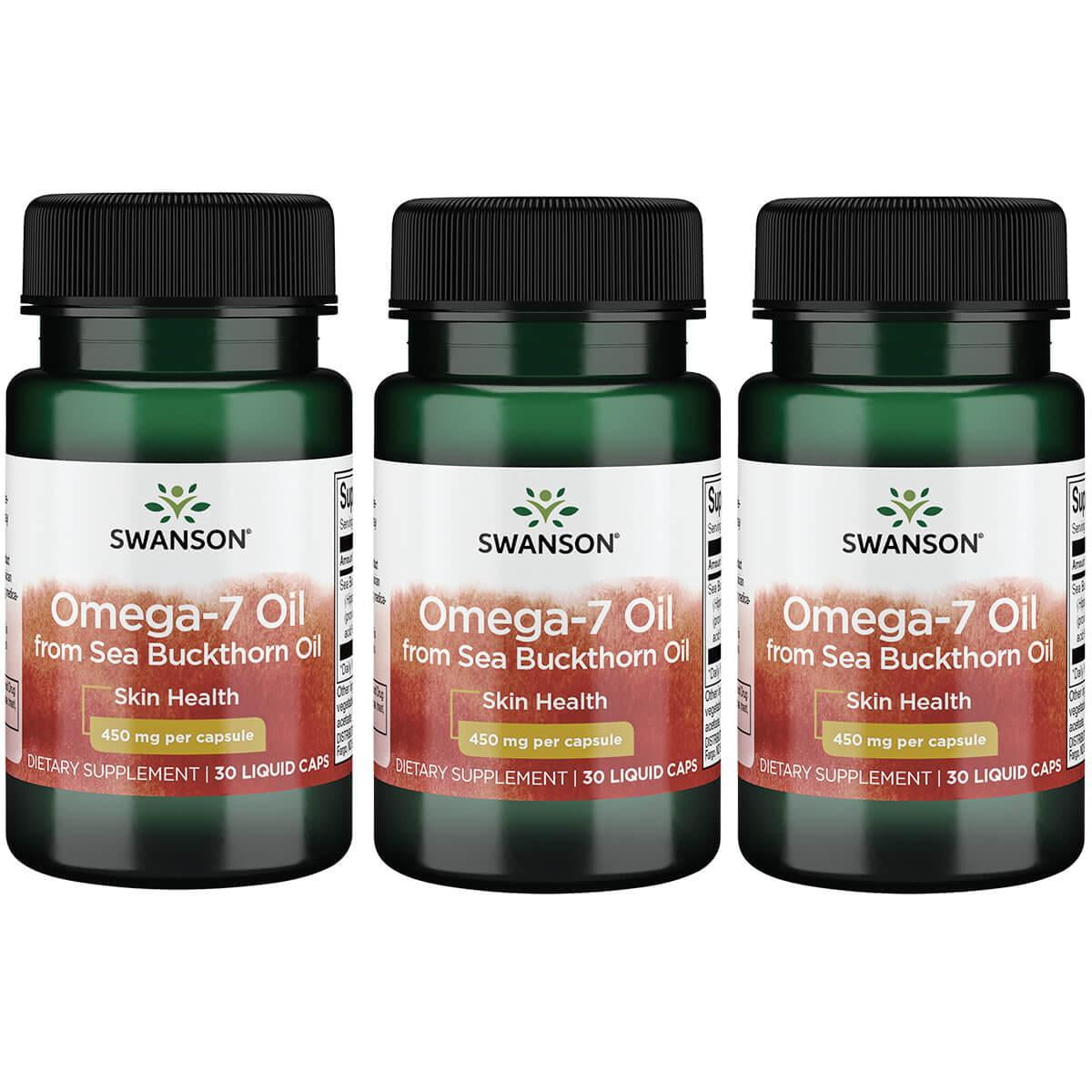 Swanson Omega-7 Oil From Sea Buckthorn Oil 450 mg 30 Liq Caps 3 Pack ...