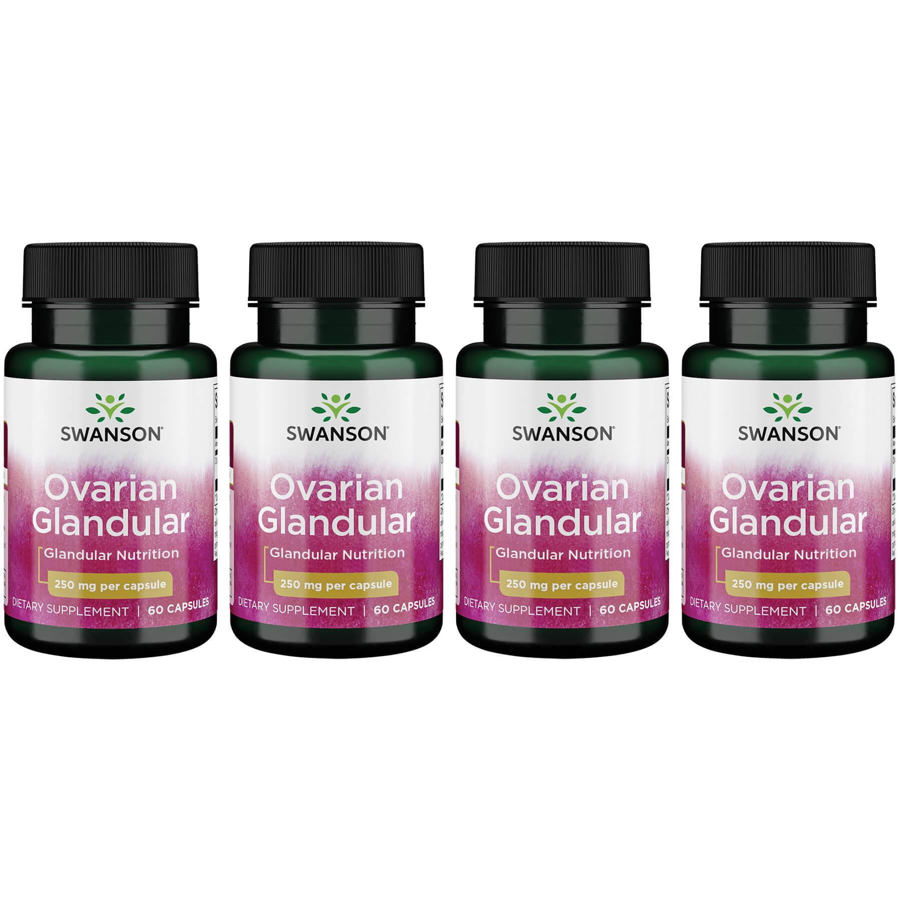 Swanson Ovarian Glandular Supplements, 250 mg, 60 Caps, 4 Pack ...