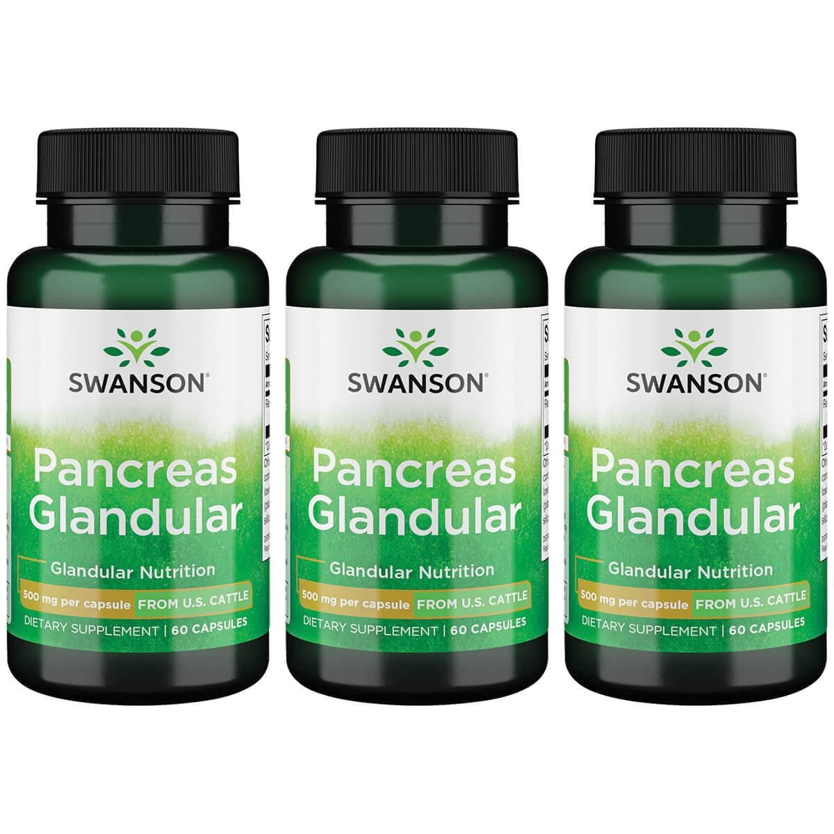 Swanson Pancreas Glandular 500 mg 60 Caps 3 Pack - Walmart.com