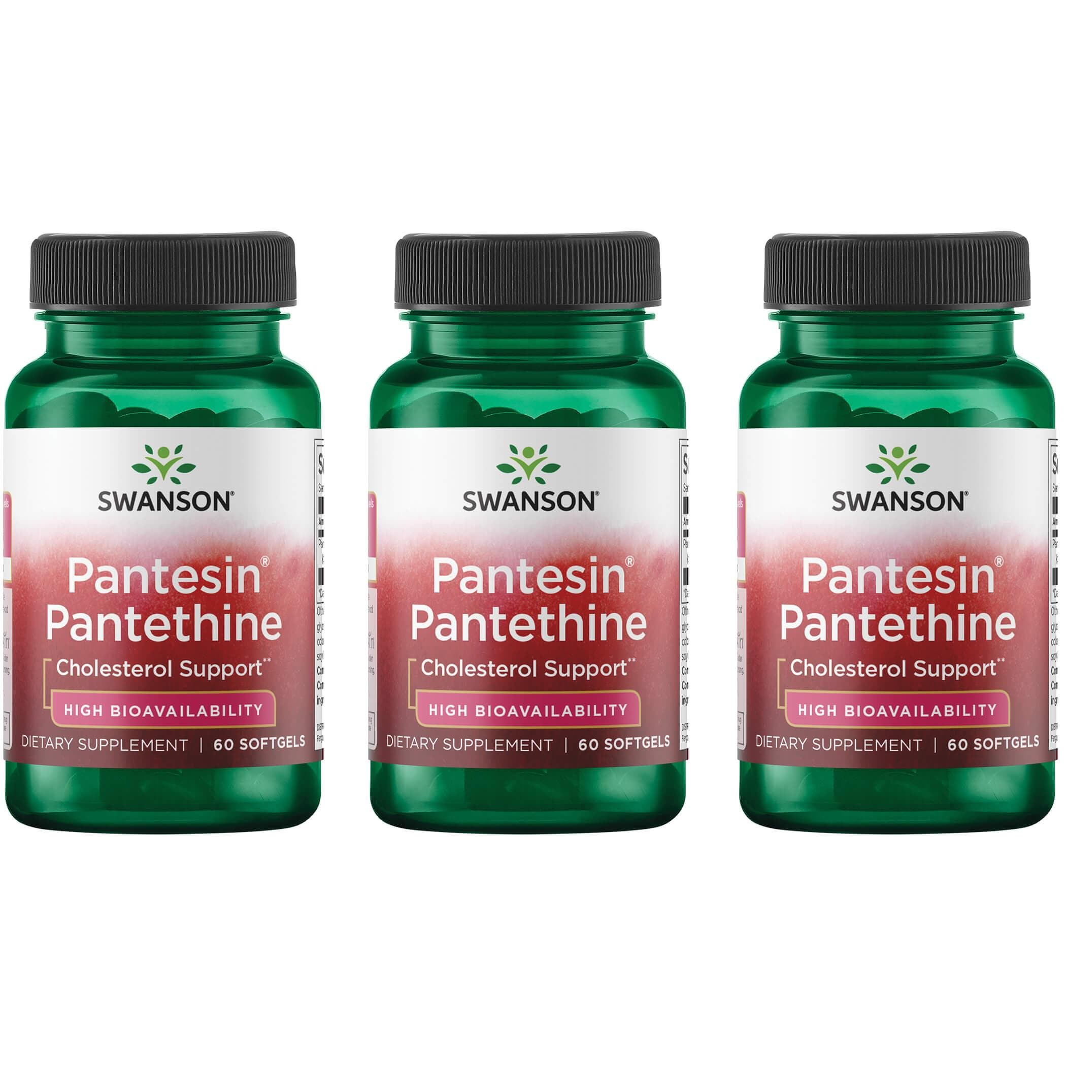 Swanson Pantesin Pantethine 300 mg 60 Sgels 3 Pack - Walmart.com