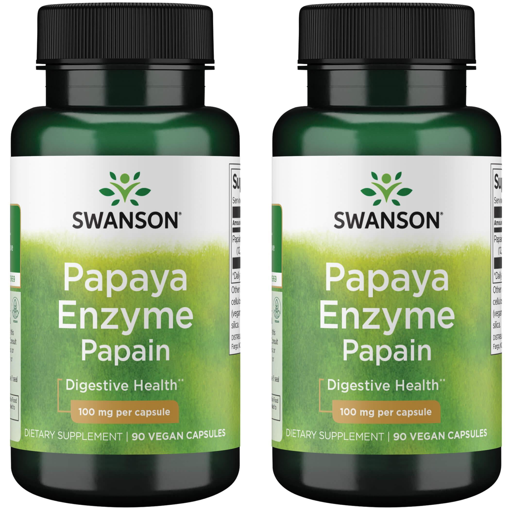Swanson Digestion Support Papaya Enzyme Papain 100 mg 90 Vegan Capsules ...