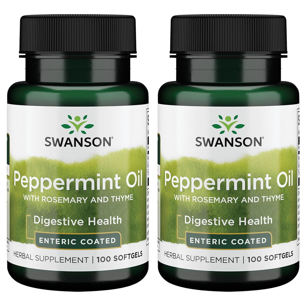 Swanson Peppermint Oil with Rosemary and Thyme - Enteric Coated 100 ...