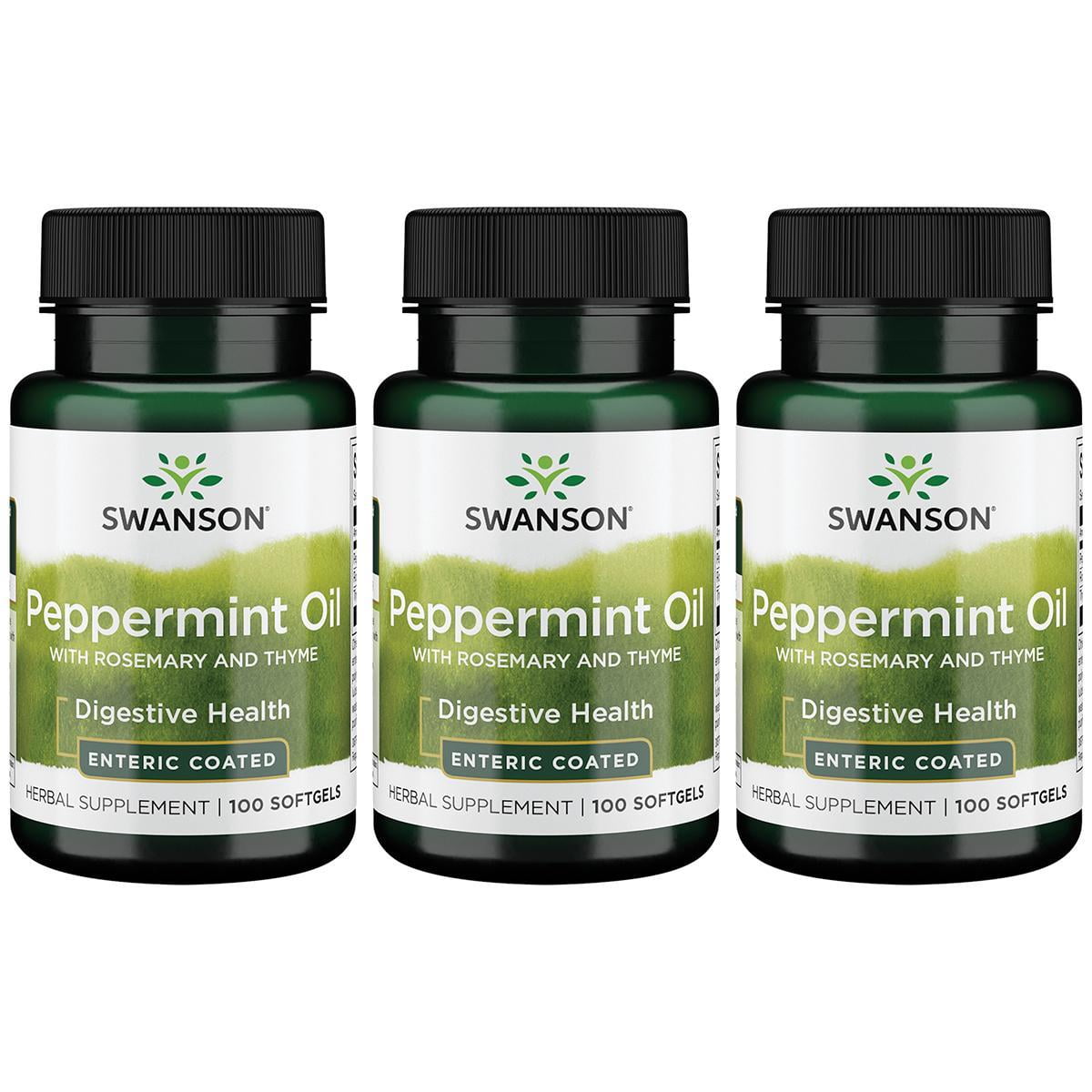 Swanson Peppermint Oil with Rosemary and Thyme - Enteric Coated 100 ...
