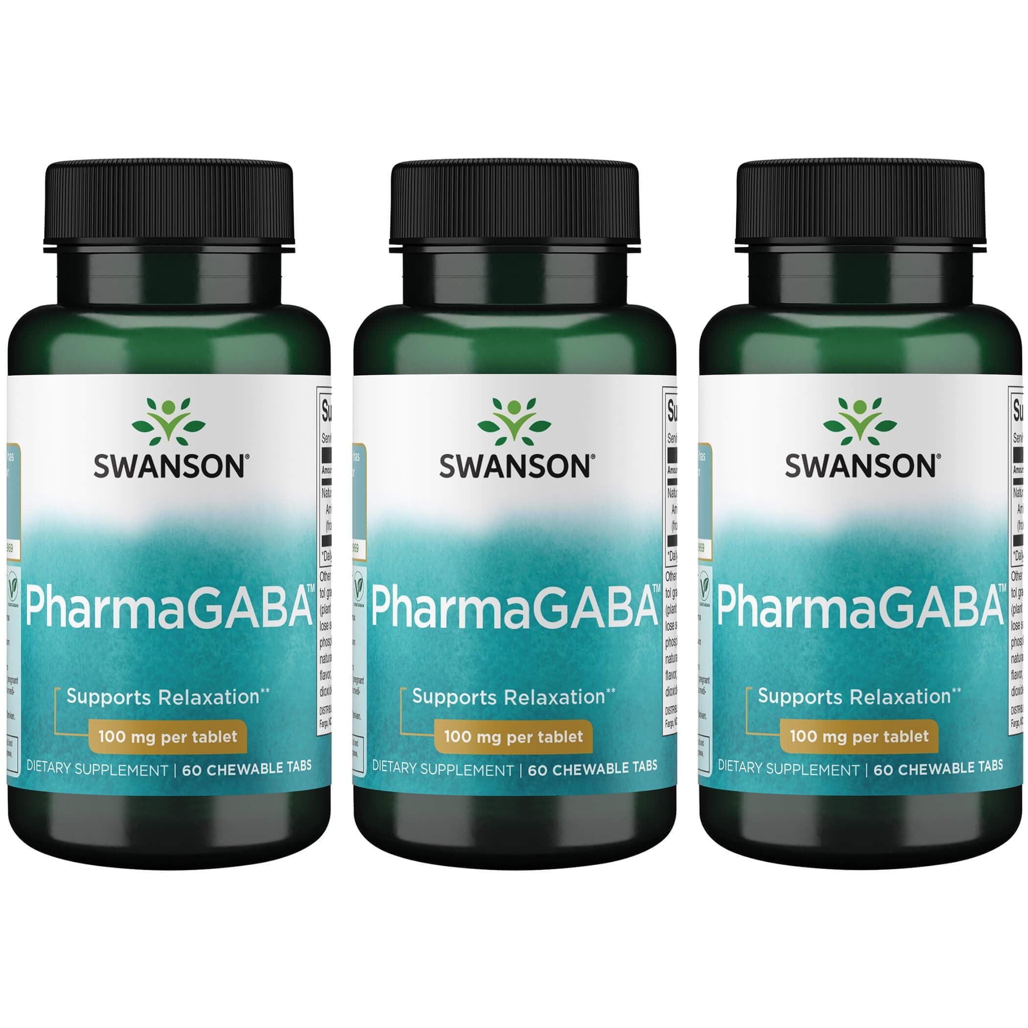 Swanson Pharmagaba 100 mg 60 Chwbls 3 Pack - Walmart.com