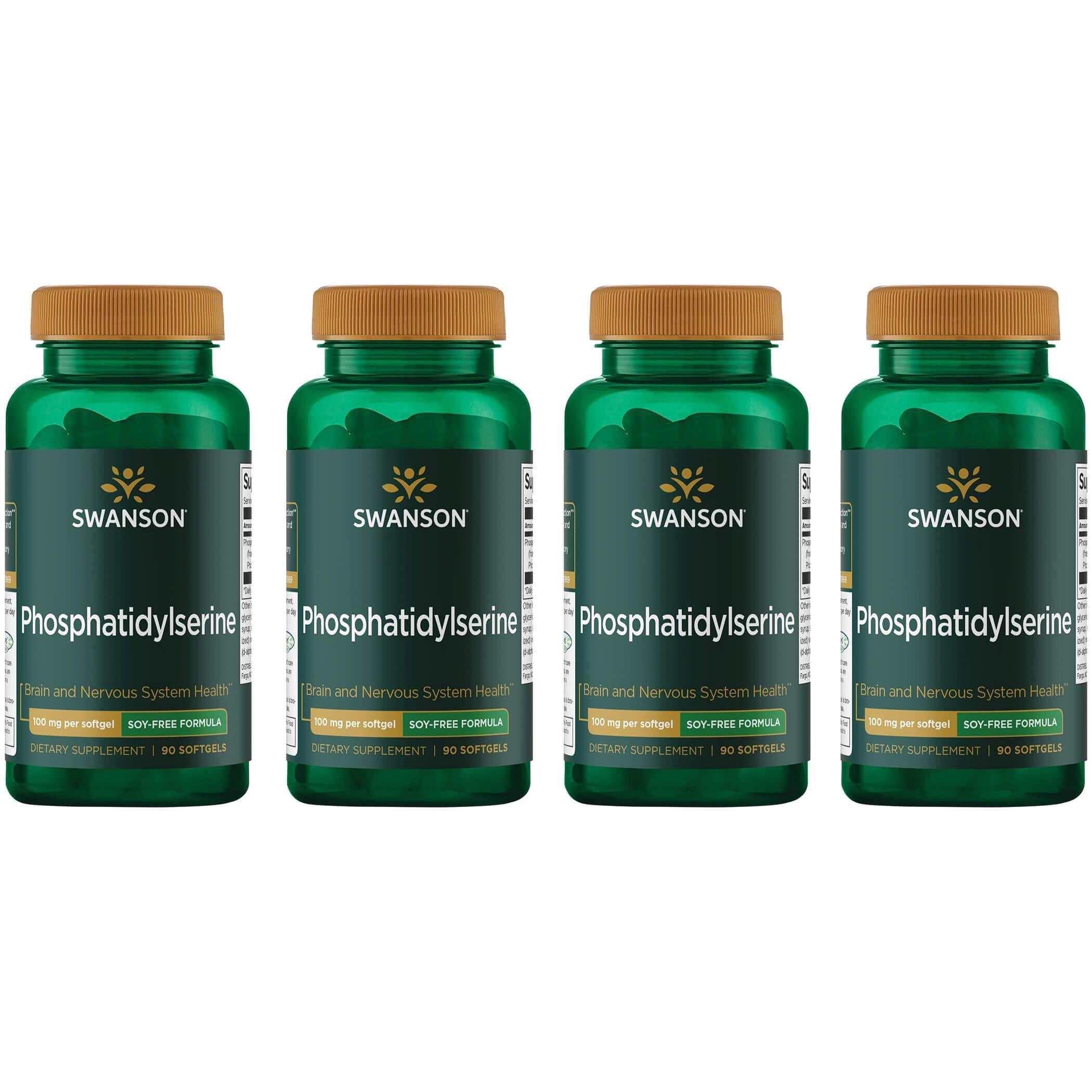 Swanson Phosphatidylserine Soy-Free Formula 100 mg 90 Sgels 4 Pack ...
