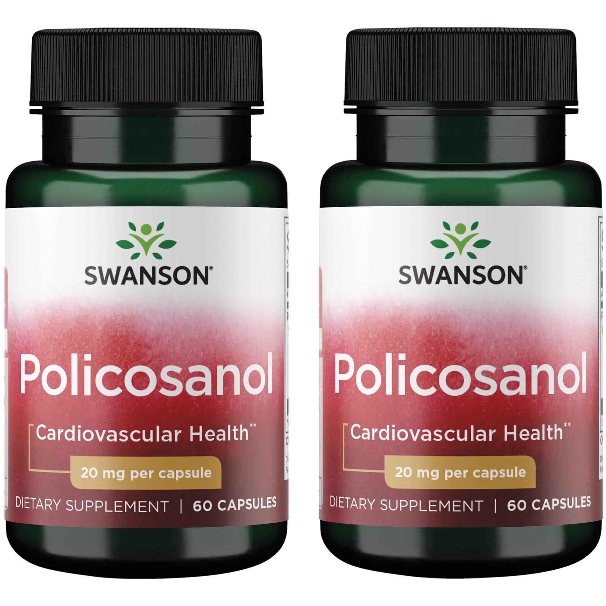 Swanson Policosanol 20 mg 60 Caps 2 Pack - Walmart.com