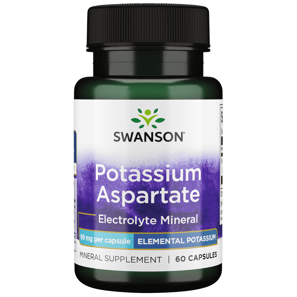 Swanson Potassium Aspartate Capsules, 99 mg Elemental Potassium, Vital ...