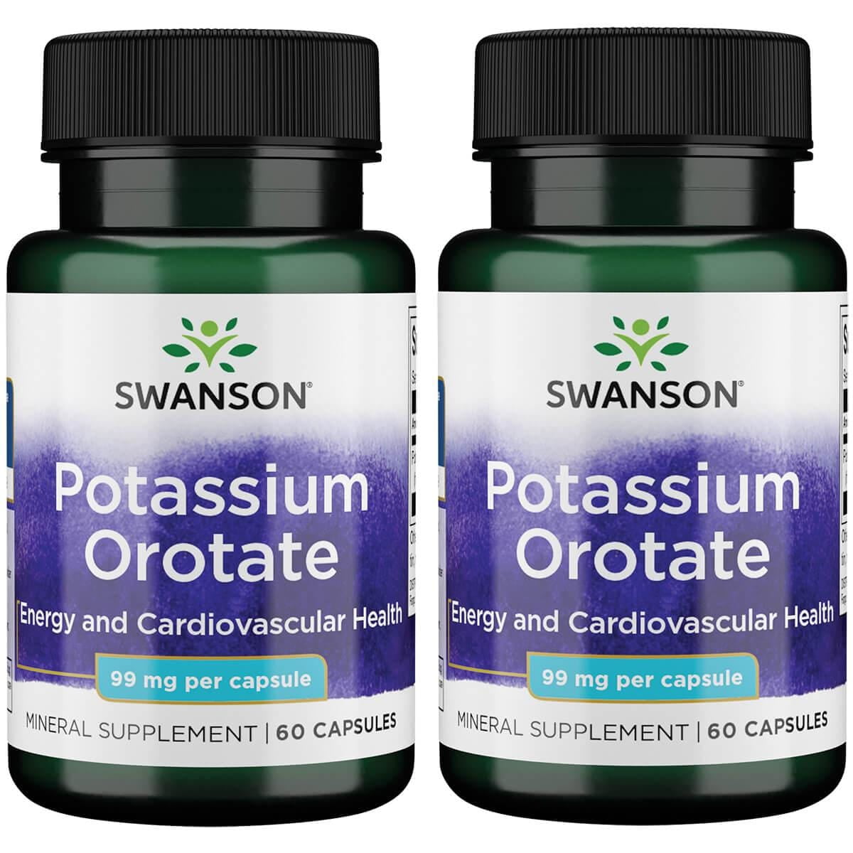 Swanson Potassium Orotate 99 mg 60 Caps 2 Pack - Walmart.com