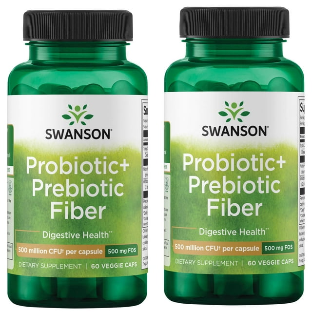 Swanson Prebiotic + Probiotic Fiber Supplement, Digestive & Immune ...