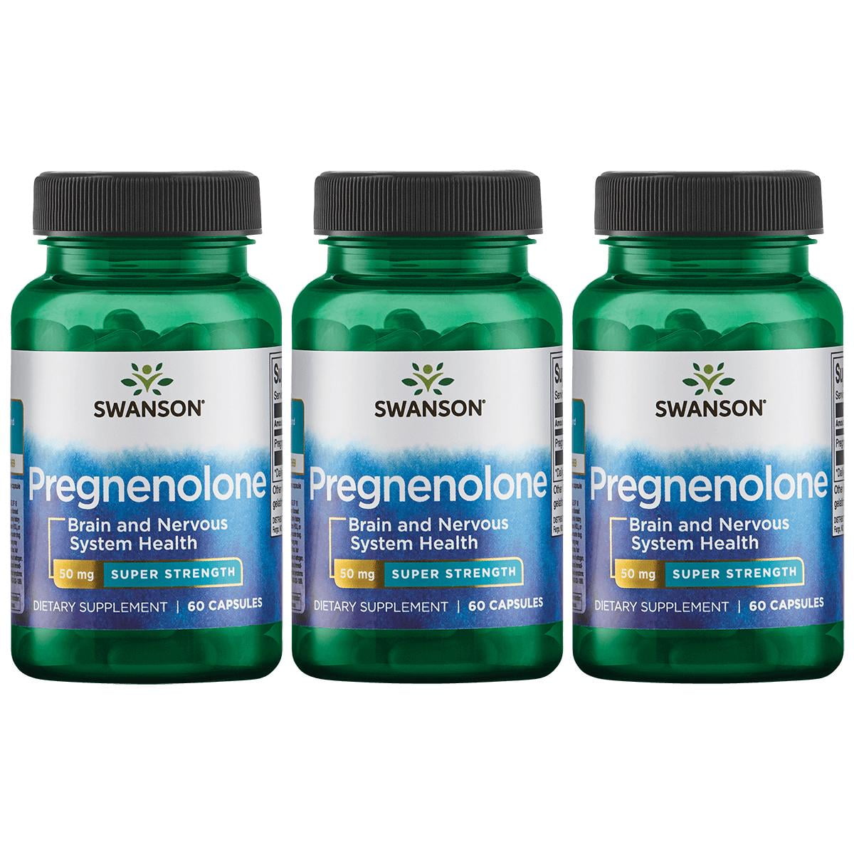Swanson Pregnenolone - Super Strength 50 mg 60 Caps 3 Pack - Walmart.com