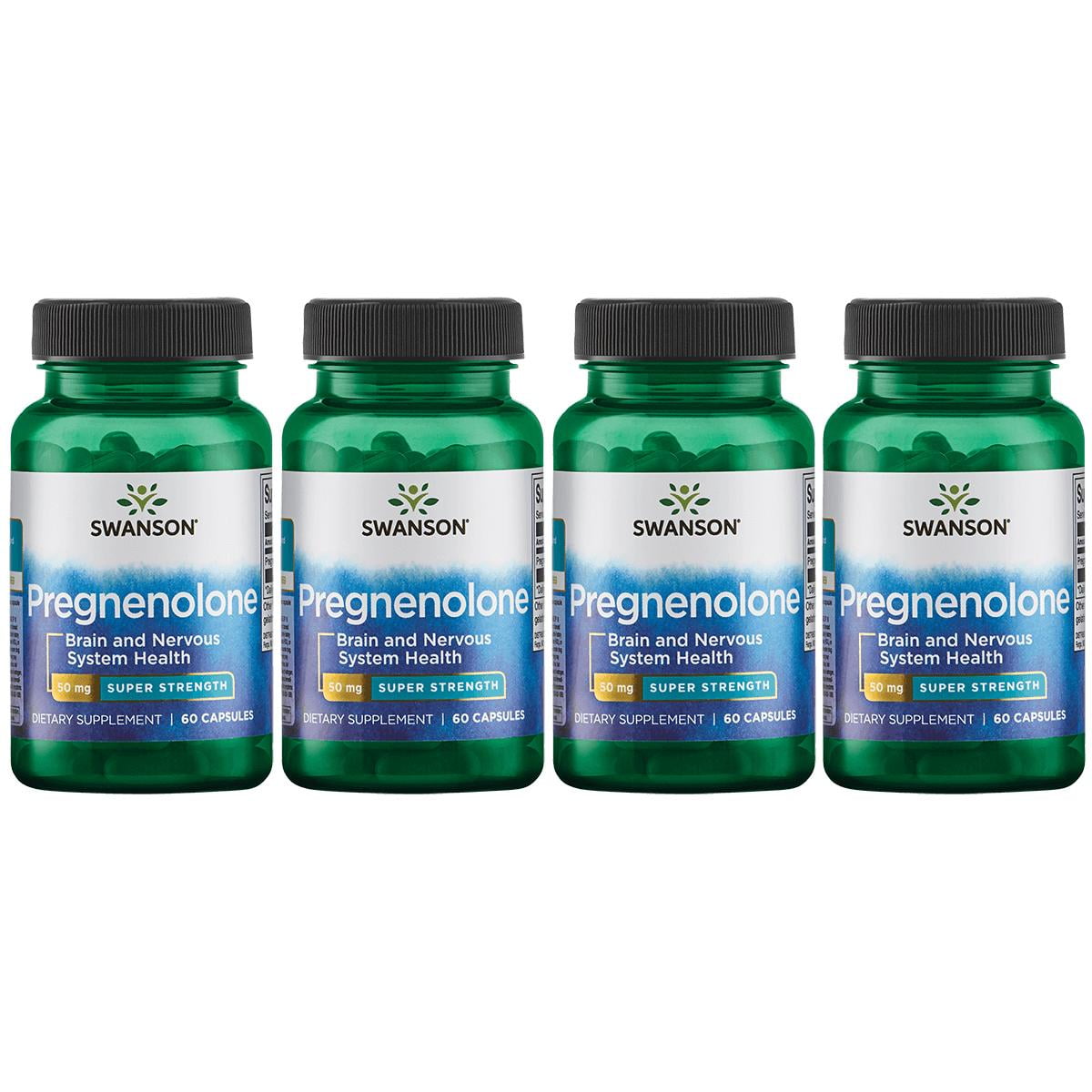 Swanson Pregnenolone - Super Strength 50 mg 60 Caps 4 Pack - Walmart.com