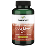 Swanson Pristine Wild Caught Norwegian Cod Liver Oil, Cold Pressed, 1 G ...
