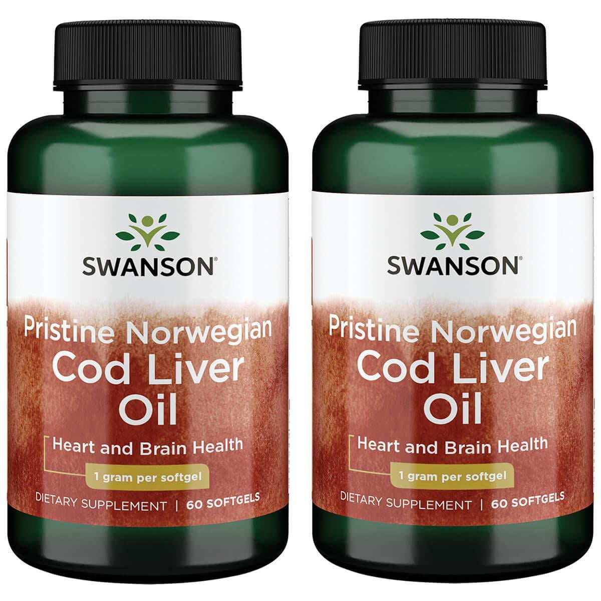 Swanson Pristine Wild Caught Pure Cold Pressed Norwegian Cod Liver Oil ...