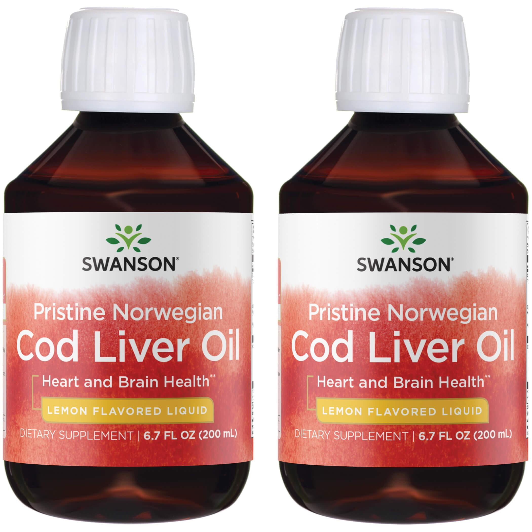 Swanson Pristine Norwegian Cod Liver Oil - Pure Cold Pressed Liquid ...