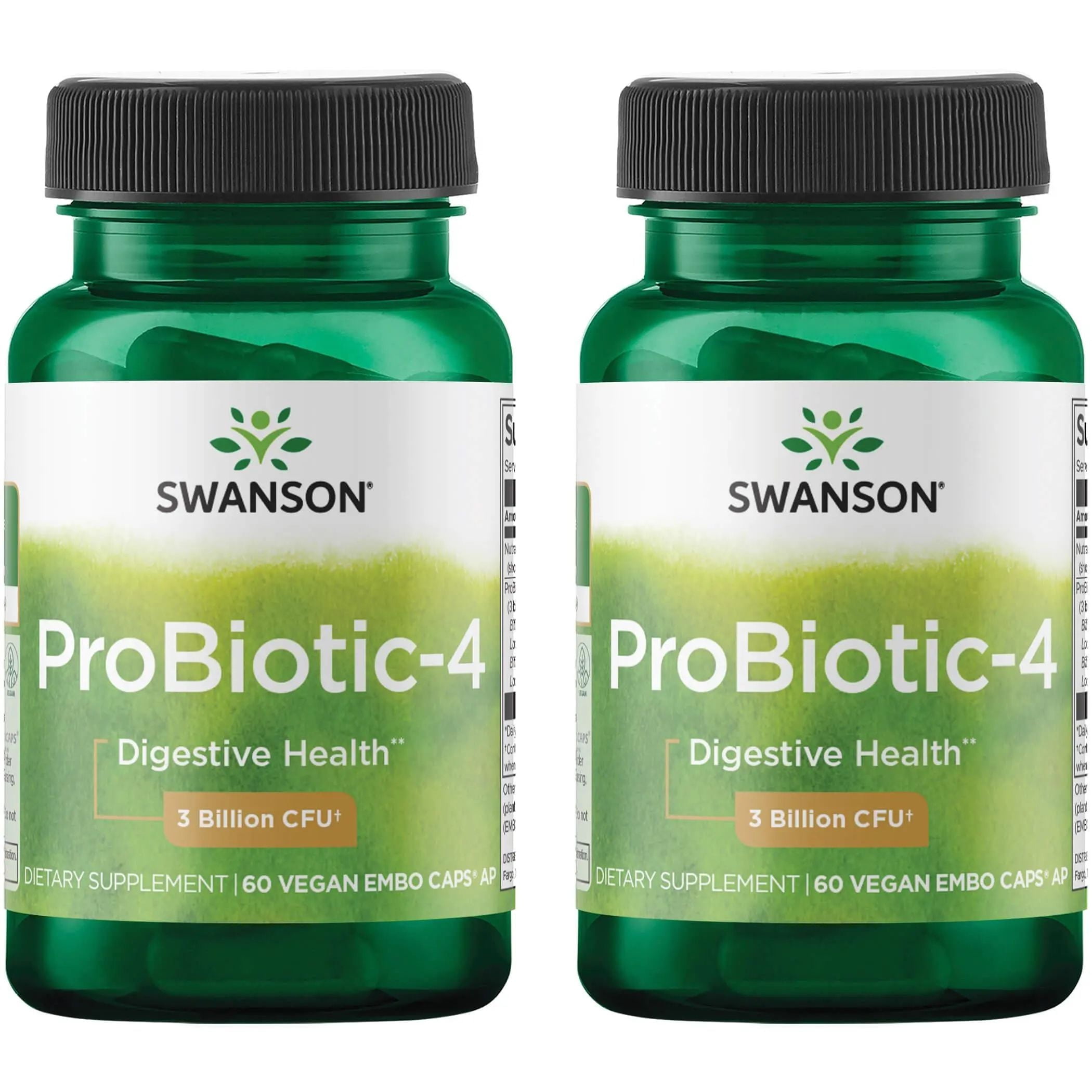 Swanson Probiotic-4 3 Billion Cfu 60 Veg Caps 2 Pack - Walmart.com