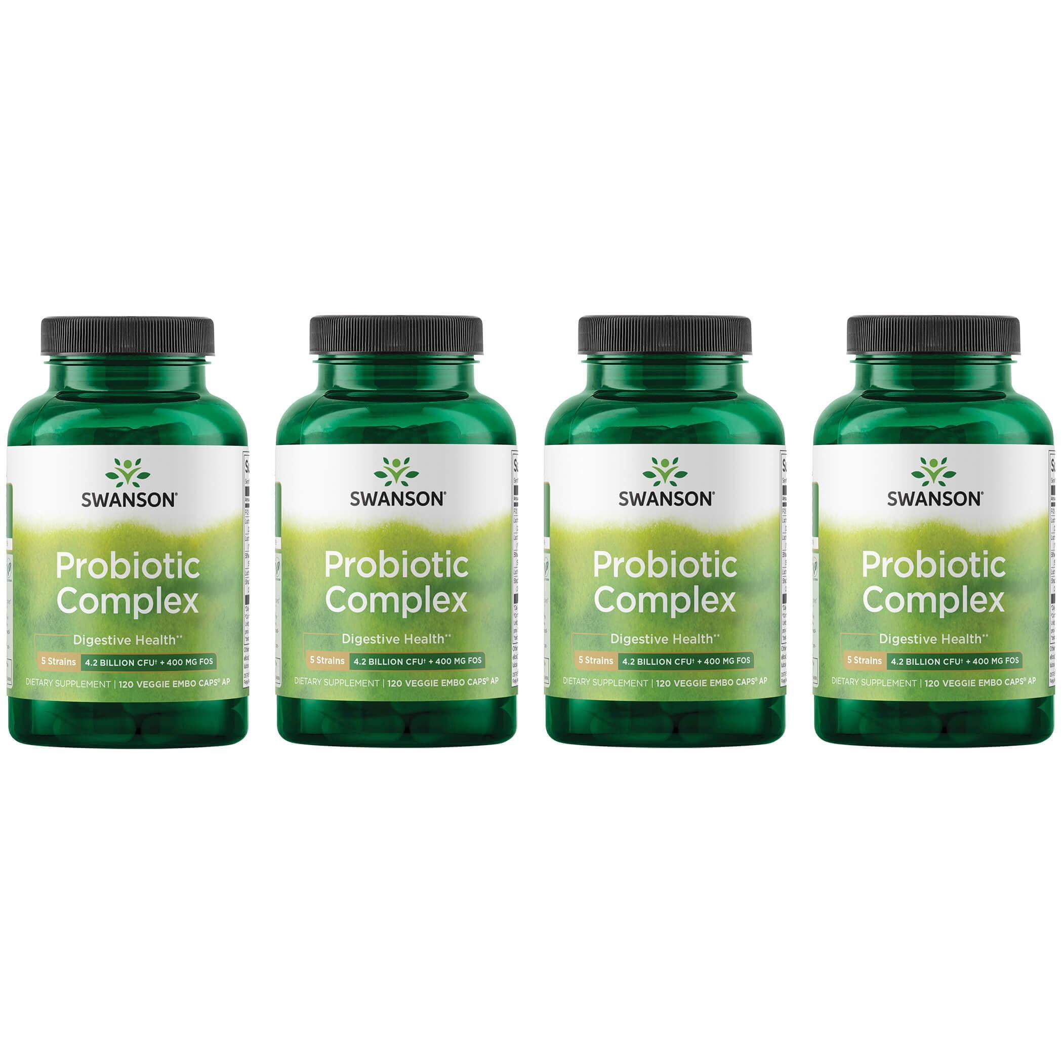 Swanson Probiotic Complex 4.2 Billion Cfu 120 Vegan Caps 4 Pack ...