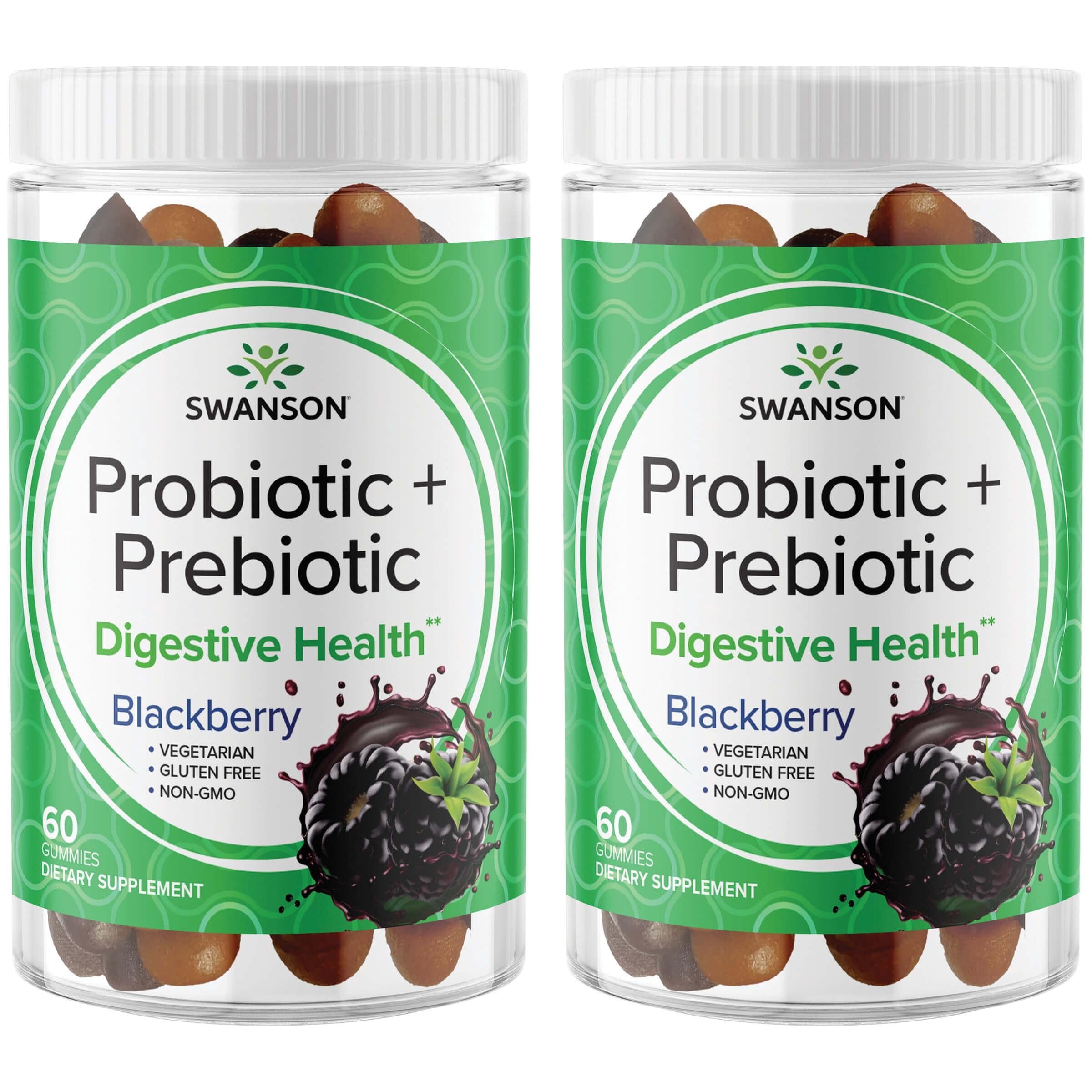 Swanson Probiotic + Prebiotic Gummies - Blackberry 2 Pack - Walmart.com