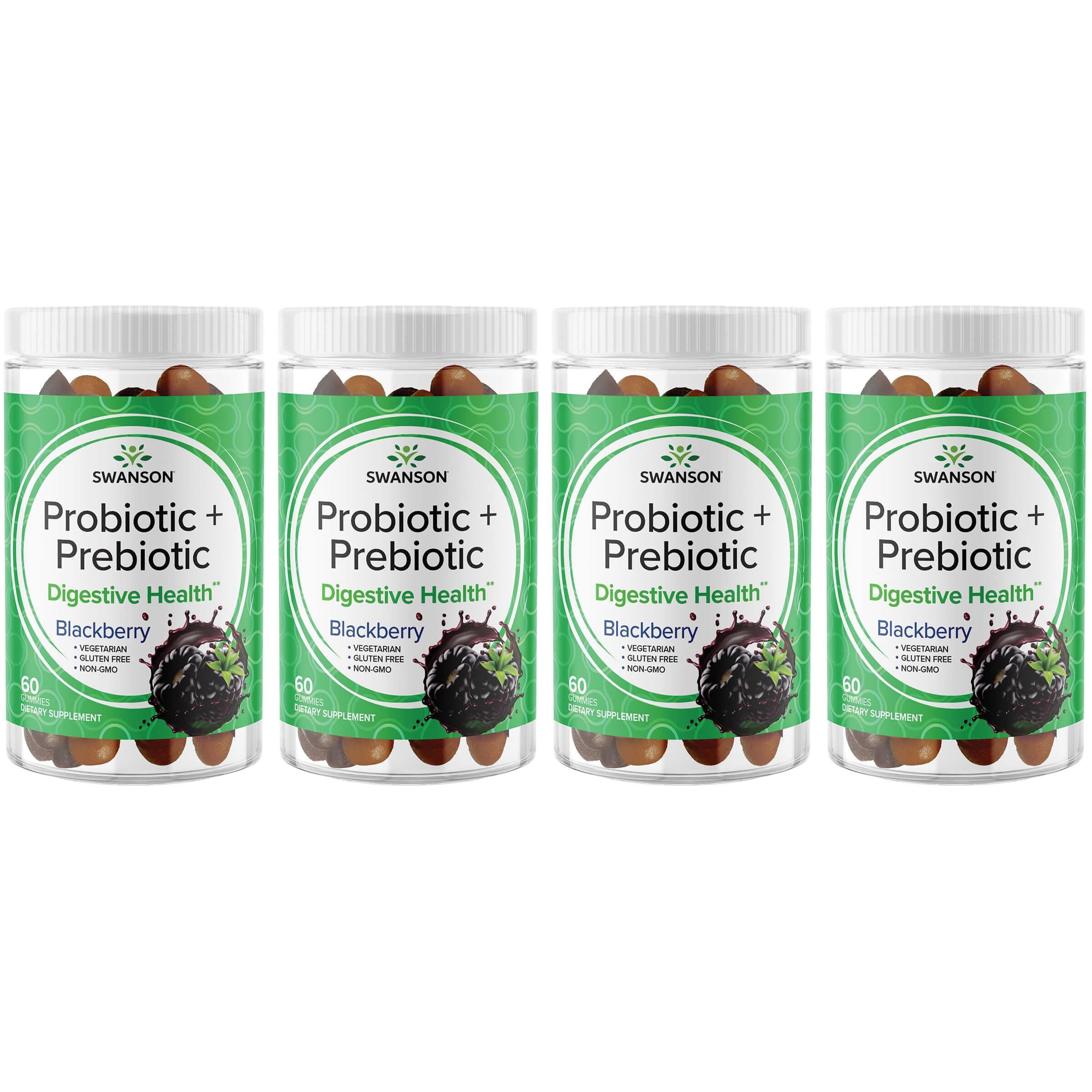 Swanson Probiotic + Prebiotic Gummies - Blackberry 4 Pack - Walmart.com