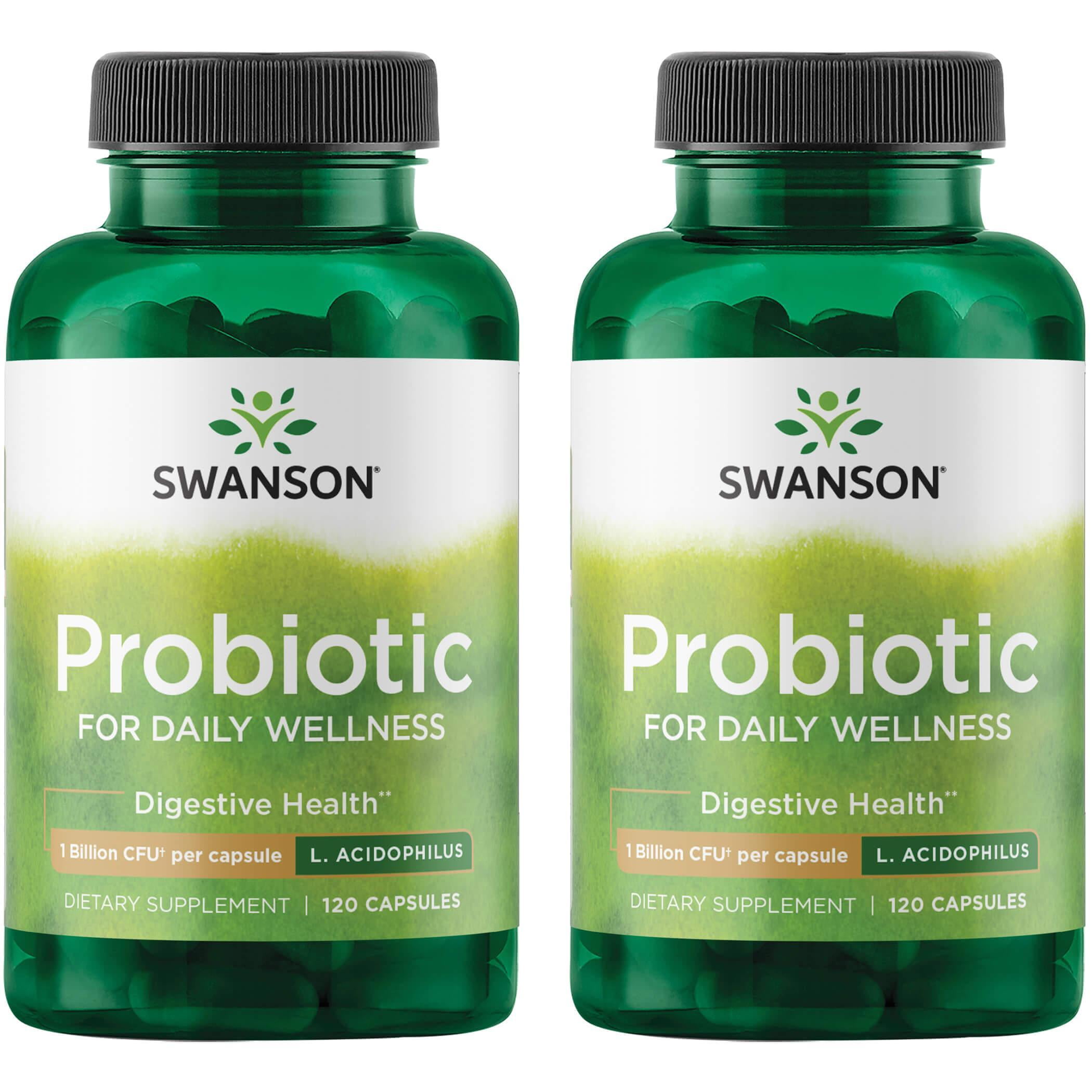 Swanson Probiotic for Daily Wellness 1 Billion Cfu 120 Caps 2 Pack ...