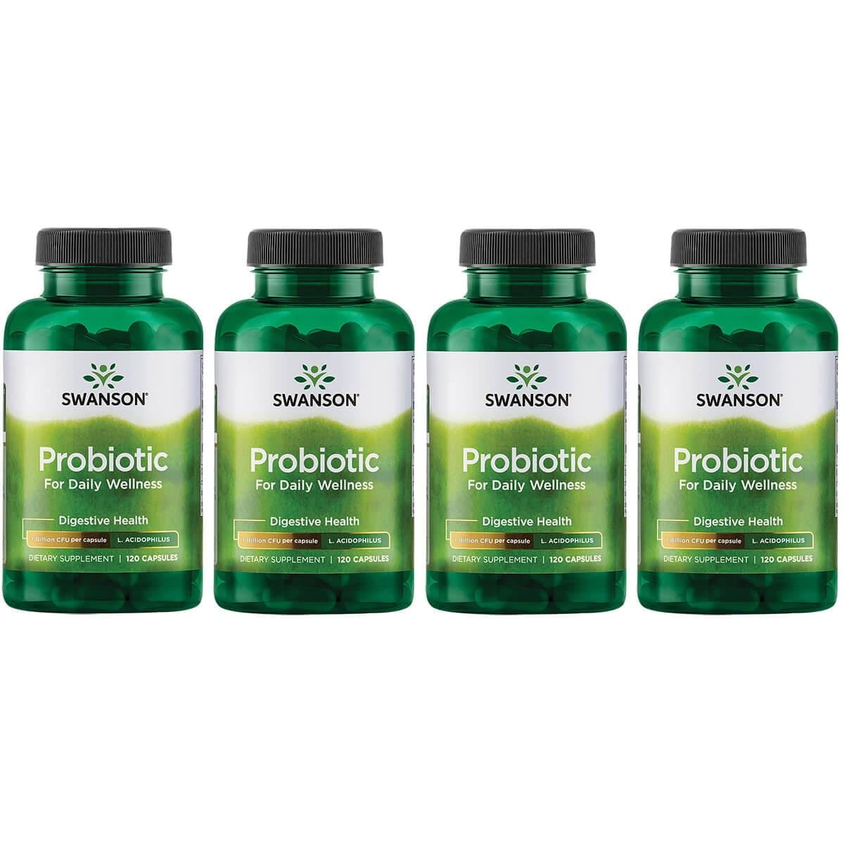 Swanson Probiotic for Daily Wellness 1 Billion Cfu 120 Caps 4 Pack ...