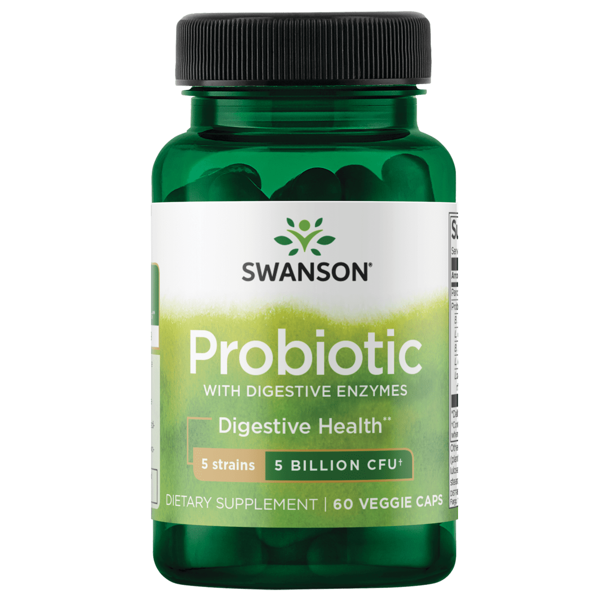 Swanson Probiotic with Digestive Enzymes 5 Billion Cfu 60 Veggie ...