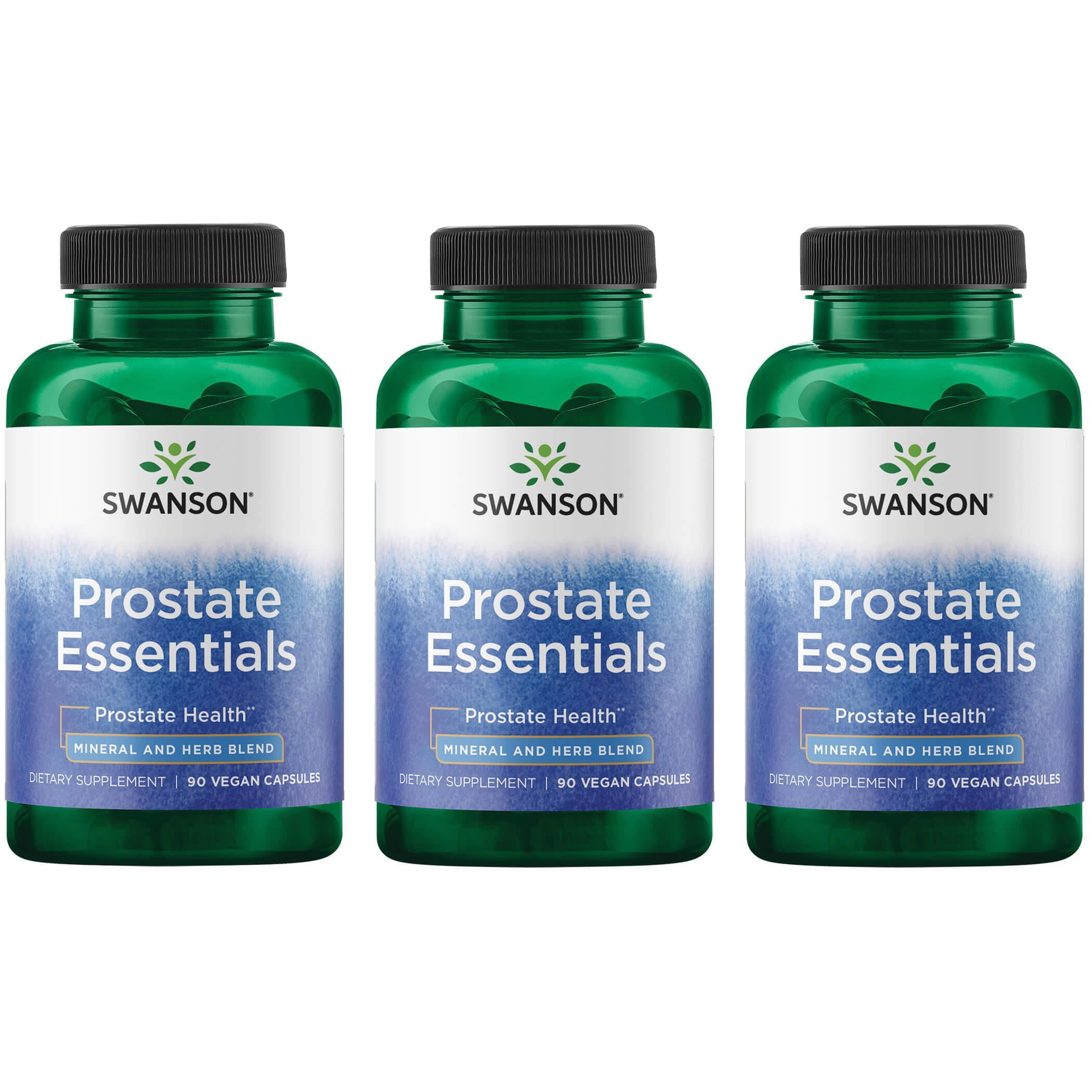 Swanson Prostate Essentials, Herbal Support, 90 Vegan Caps, 3 Pack ...