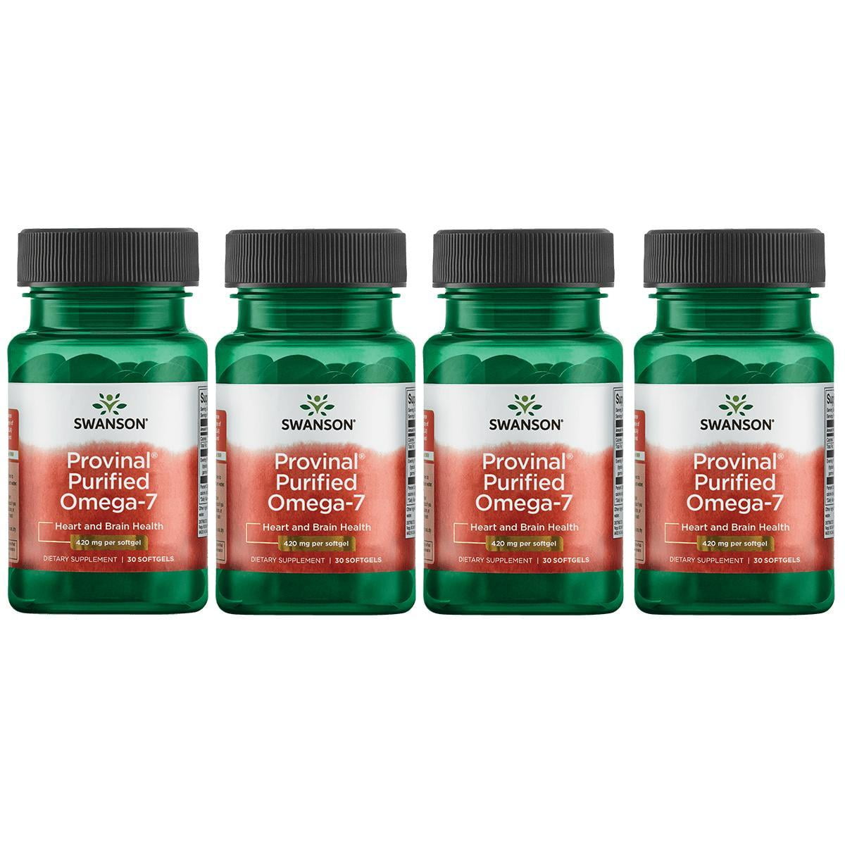 Swanson Provinal Purified Omega-7 Fatty Acids Oil, 420 mg 30 Sgels, 4 ...