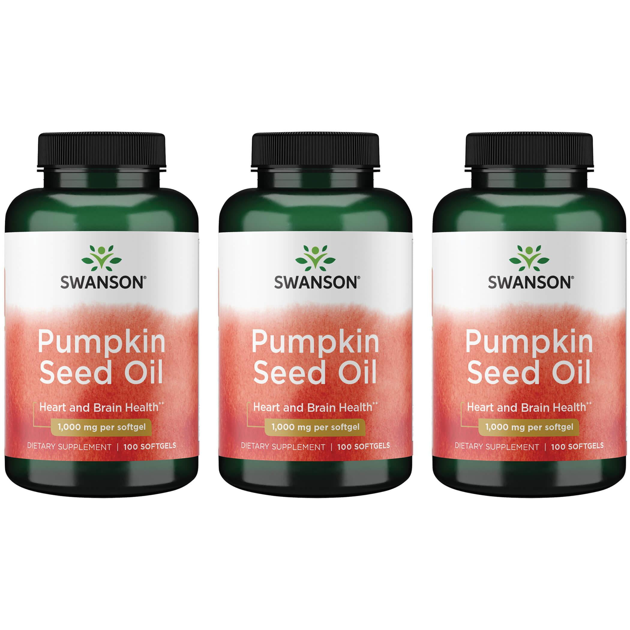 Swanson Pumpkin Seed Oil 1,000 mg 100 Sgels 3 Pack - Walmart.com