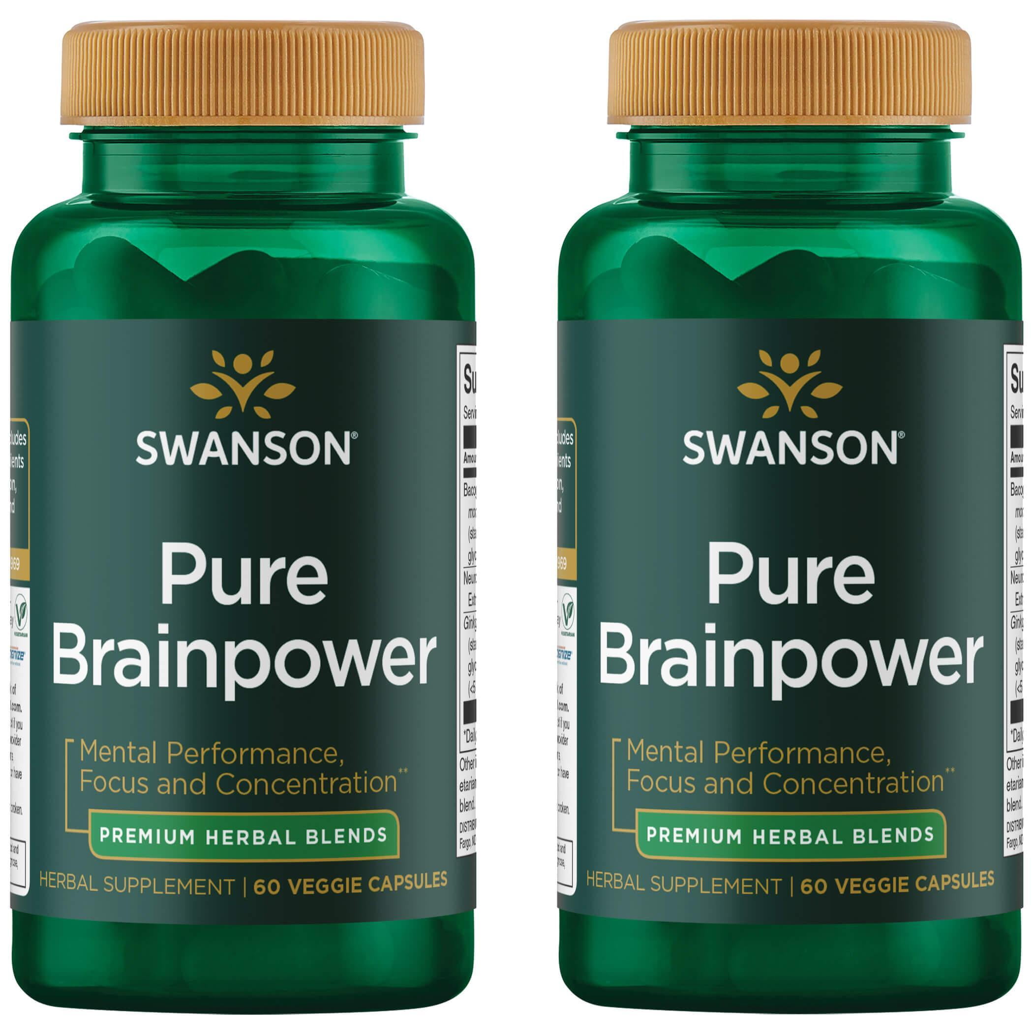 Swanson Pure Brainpower 60 Vegan Caps 2 Pack - Walmart.com