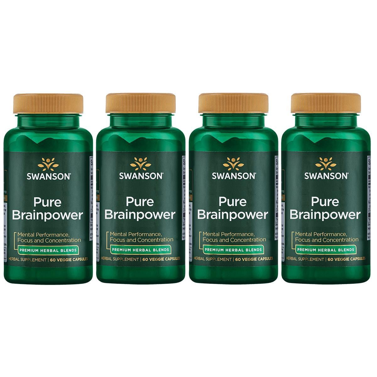 Swanson Pure Brainpower 60 Vegan Caps 4 Pack - Walmart.com