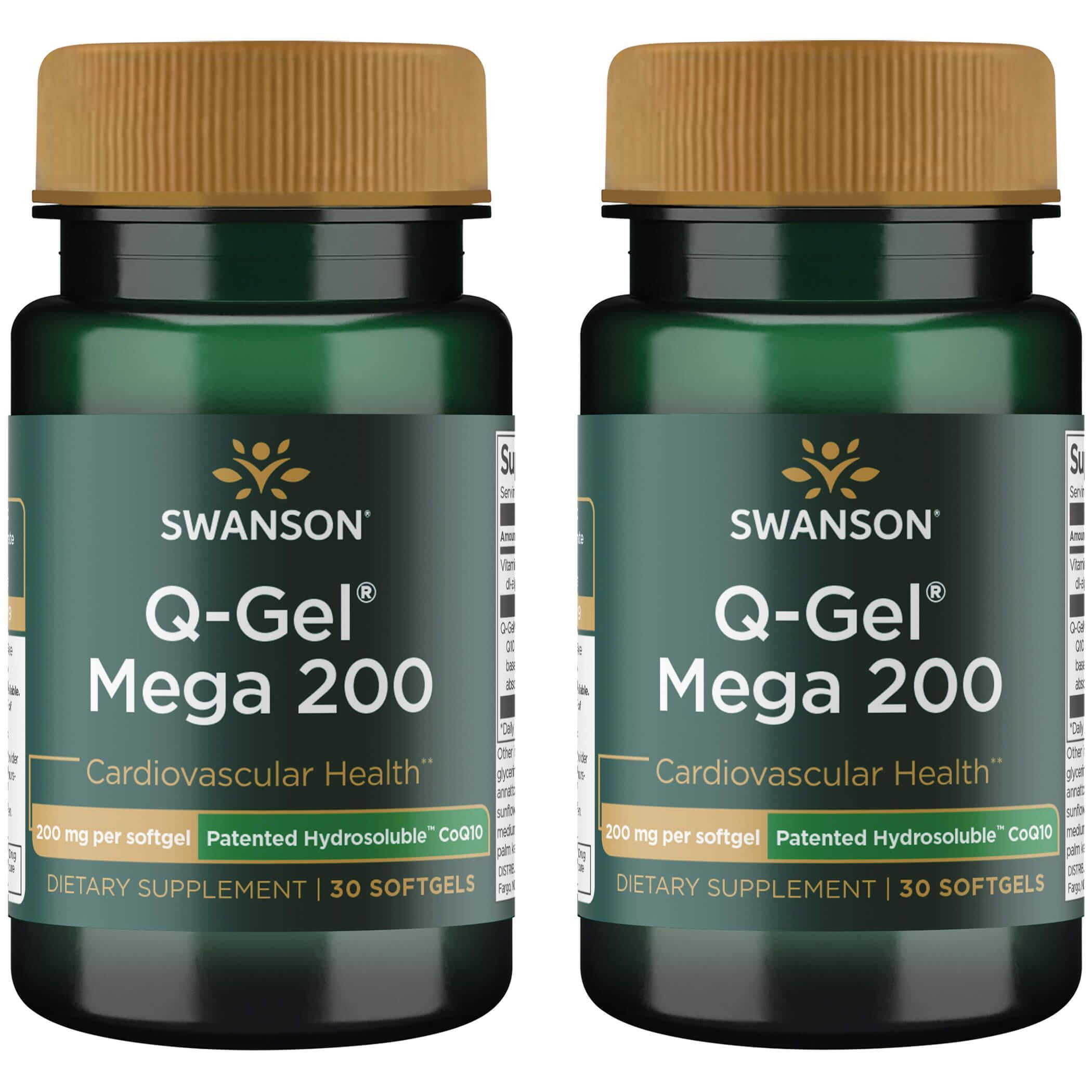 Swanson Q-Gel Mega 200 200 mg 30 Sgels 2 Pack - Walmart.com