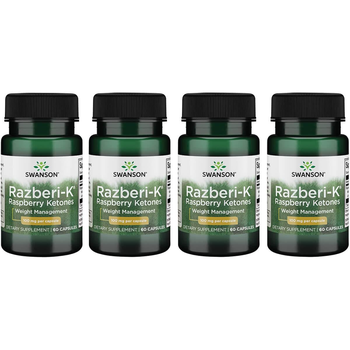 Swanson Razberi-K Raspberry Ketones 100 mg 60 Caps 4 Pack - Walmart.com