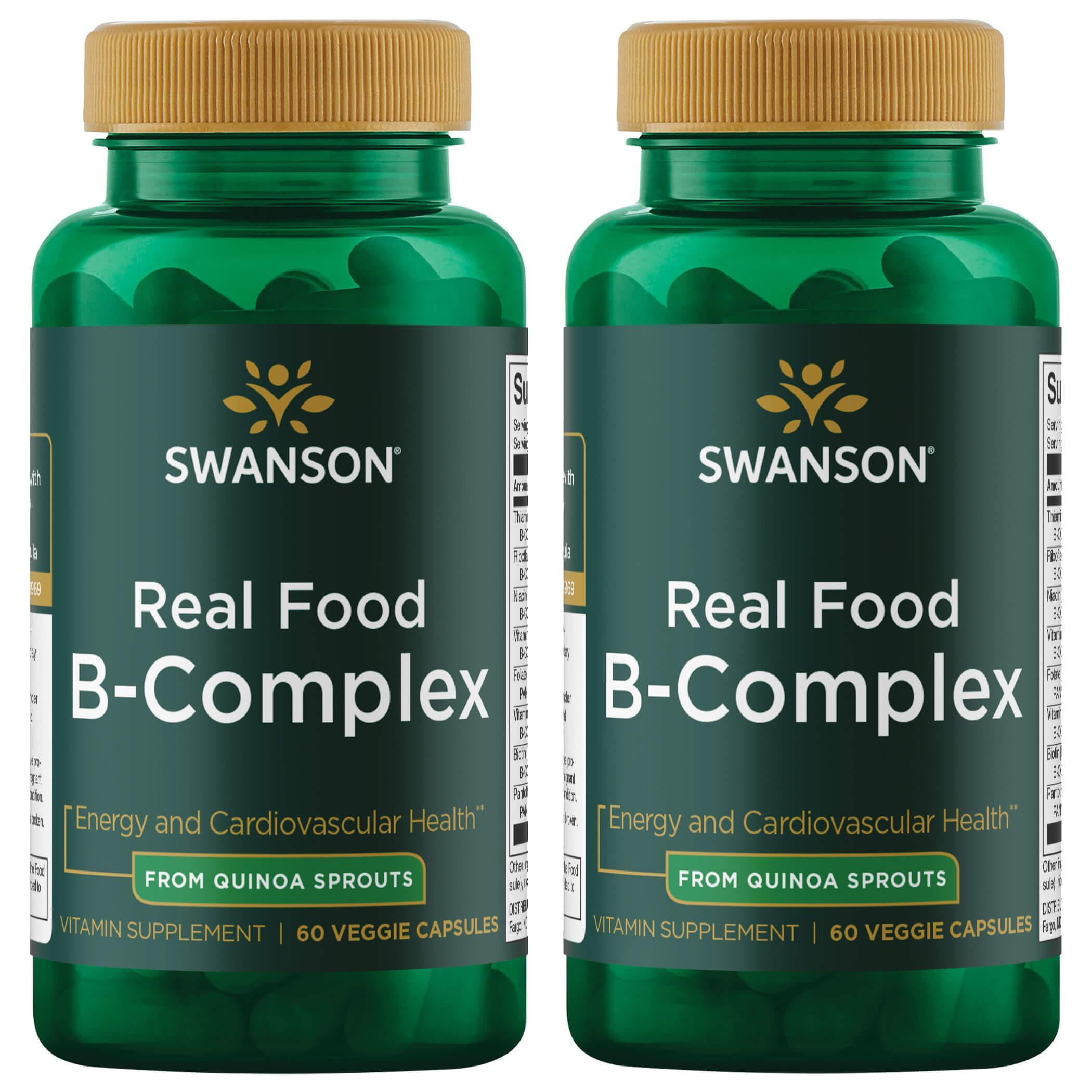Swanson B-Complex, Vegan, Non-GMO, Gluten-Free, Quinoa Sprouts, 60 Veg ...