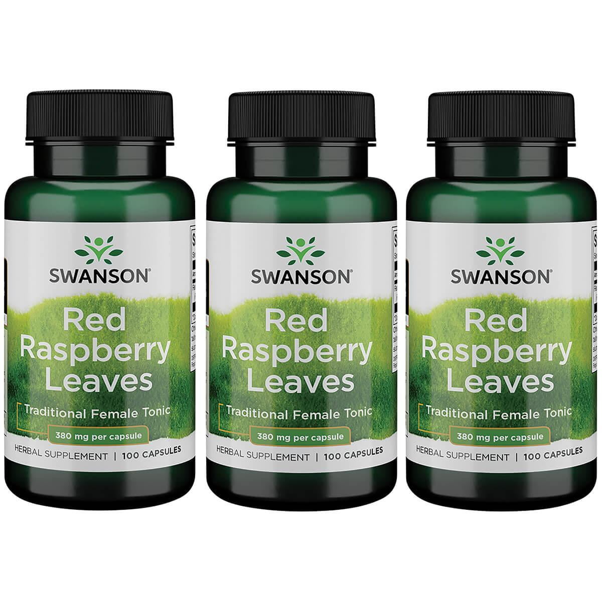 Swanson Red Raspberry Leaves 380 mg 100 Caps 3 Pack - Walmart.com