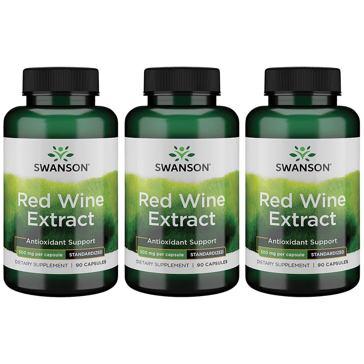 Swanson Red Wine Extract - Standardized 500 mg 90 Caps 3 Pack - Walmart.com
