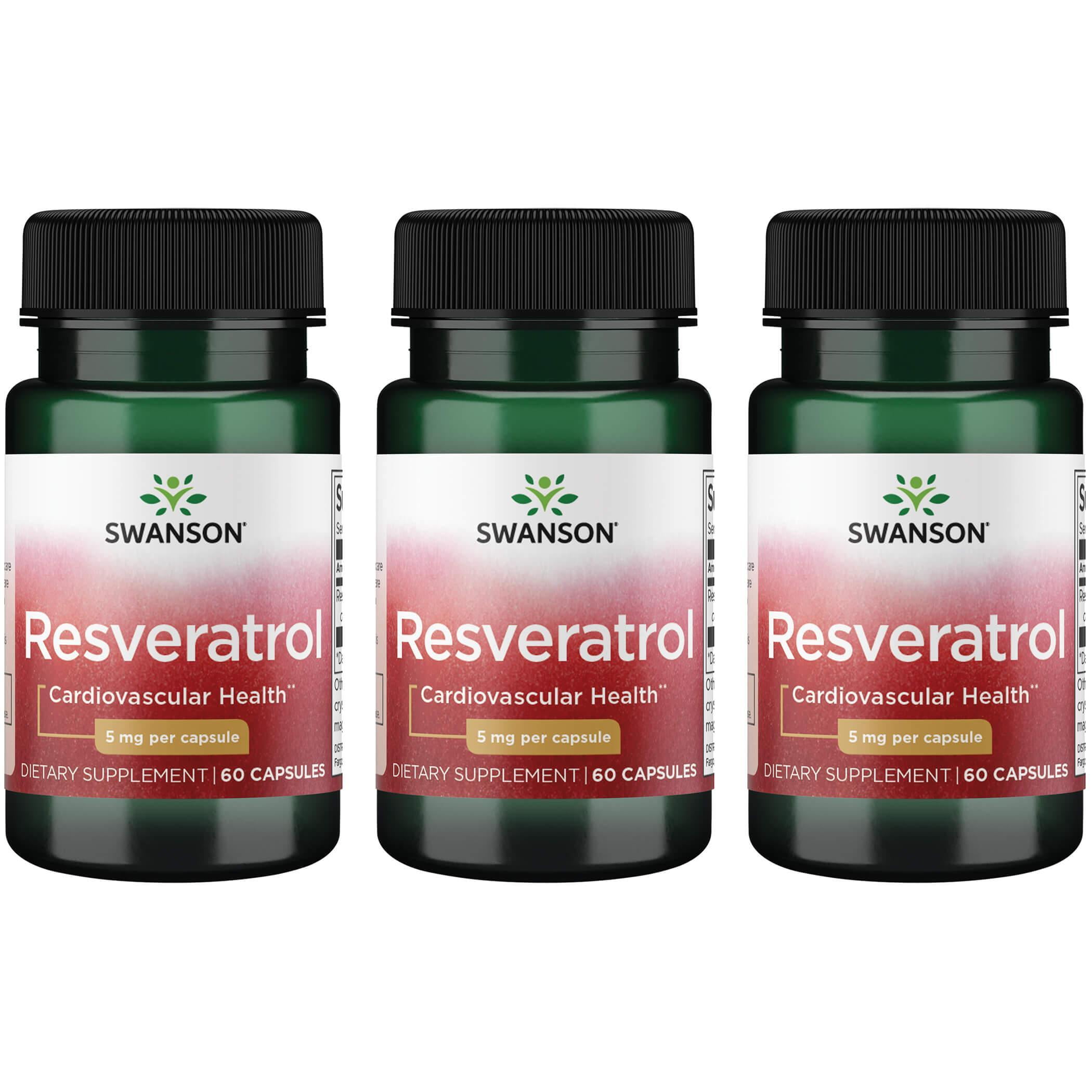 Swanson Resveratrol 5 mg 60 Caps 3 Pack - Walmart.com