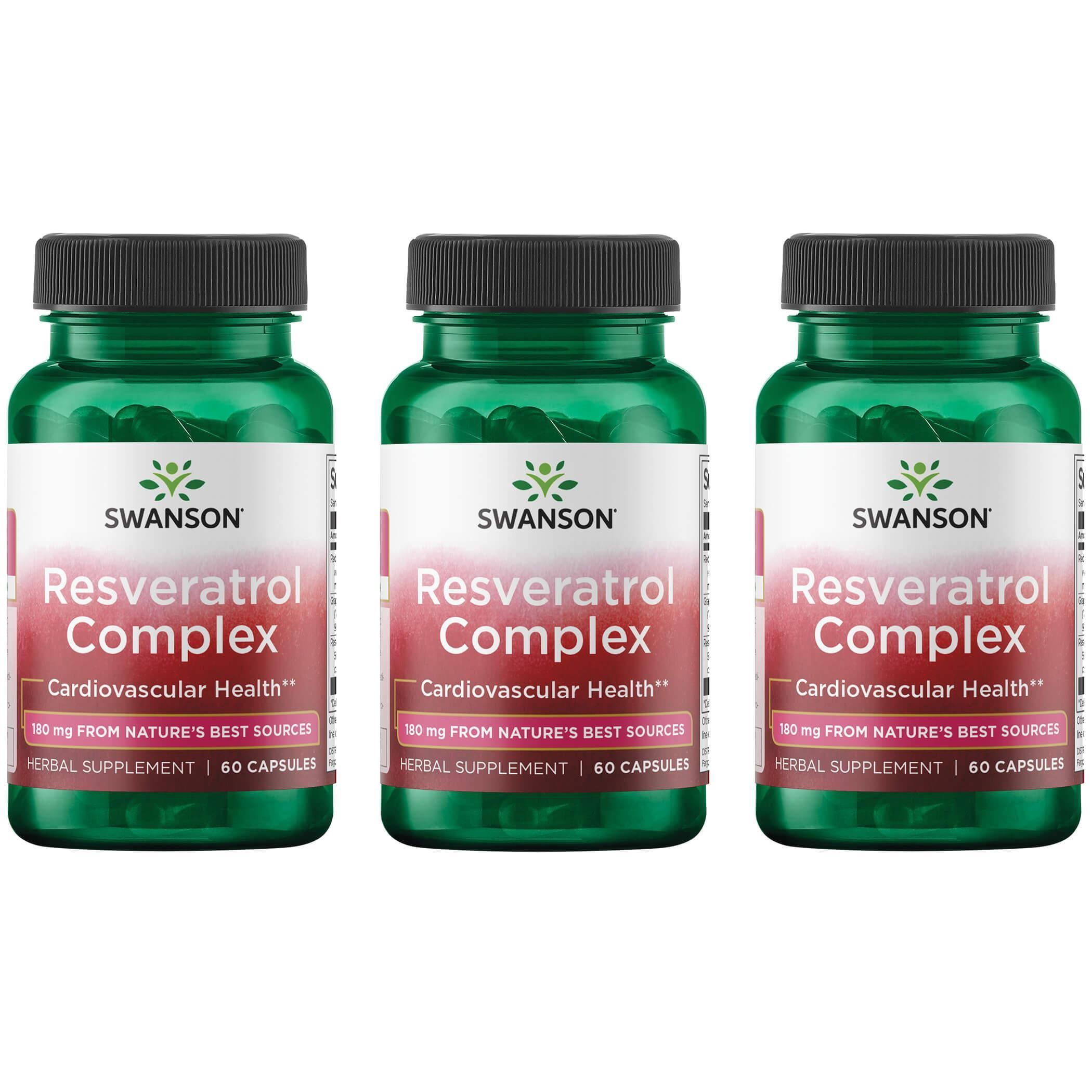 Swanson Resveratrol Complex 180 mg 60 Caps 3 Pack - Walmart.com