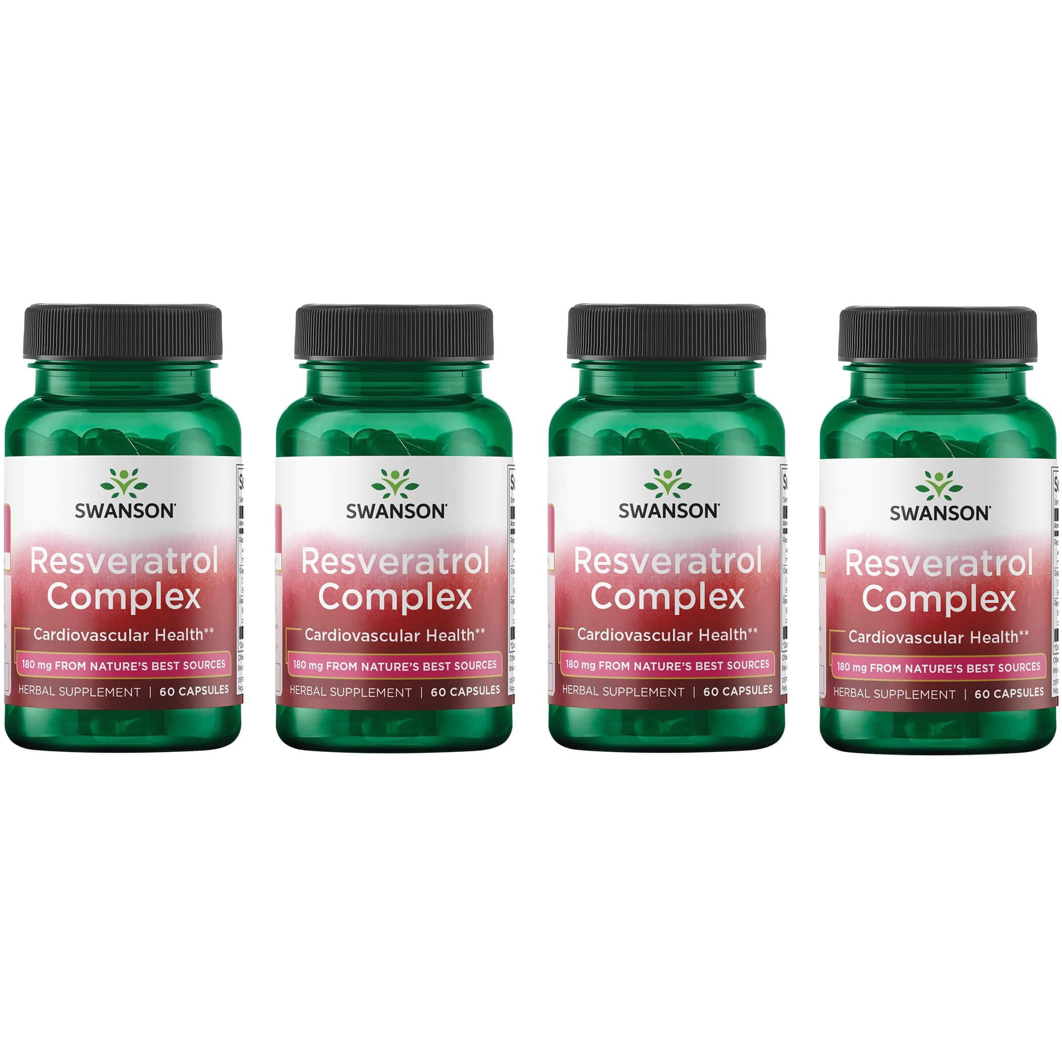 Swanson Resveratrol Complex 180 mg 60 Caps 4 Pack - Walmart.com