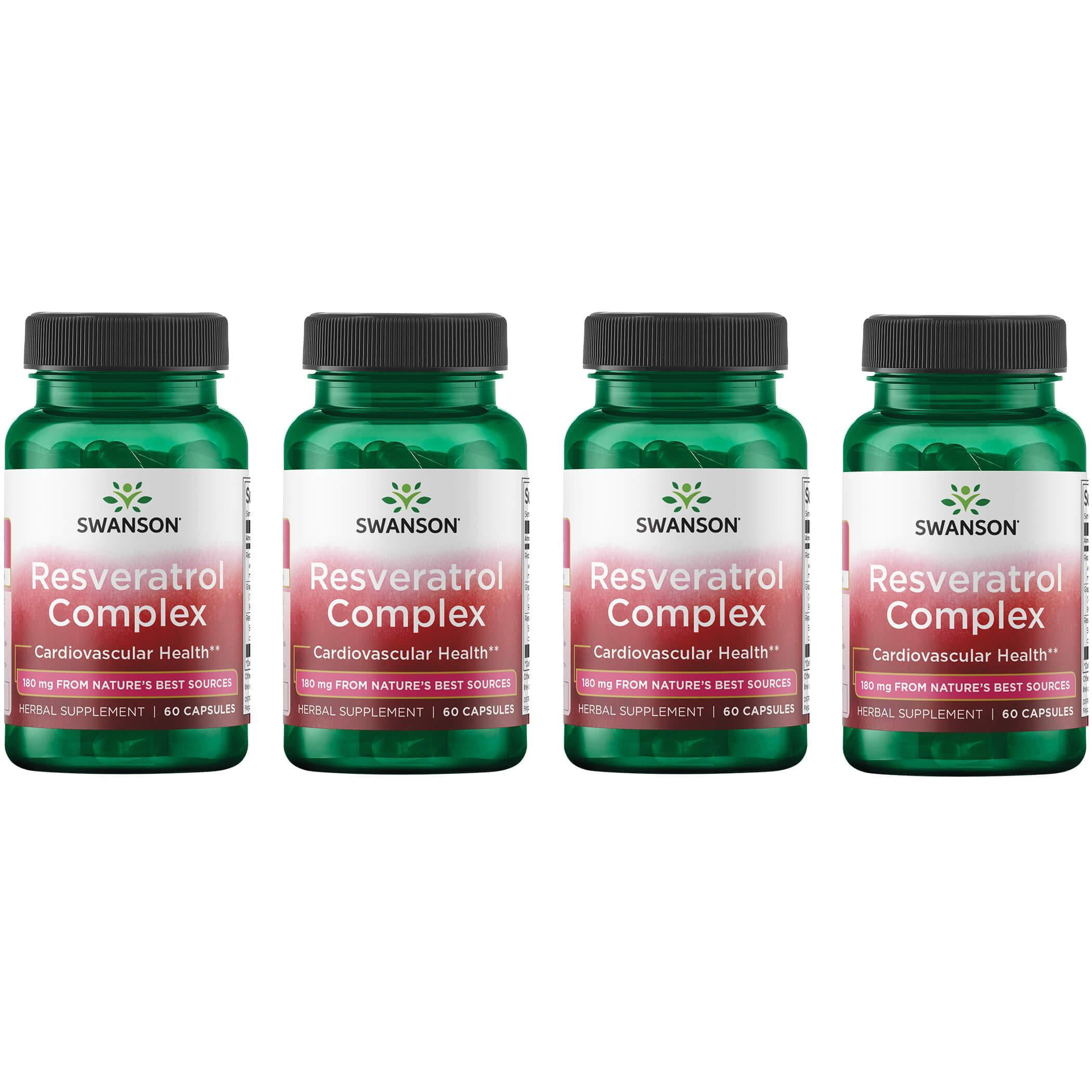 Swanson Ultra Resveratrol Complex 180mg, 60 Capsules, 4 Pack - Walmart.com