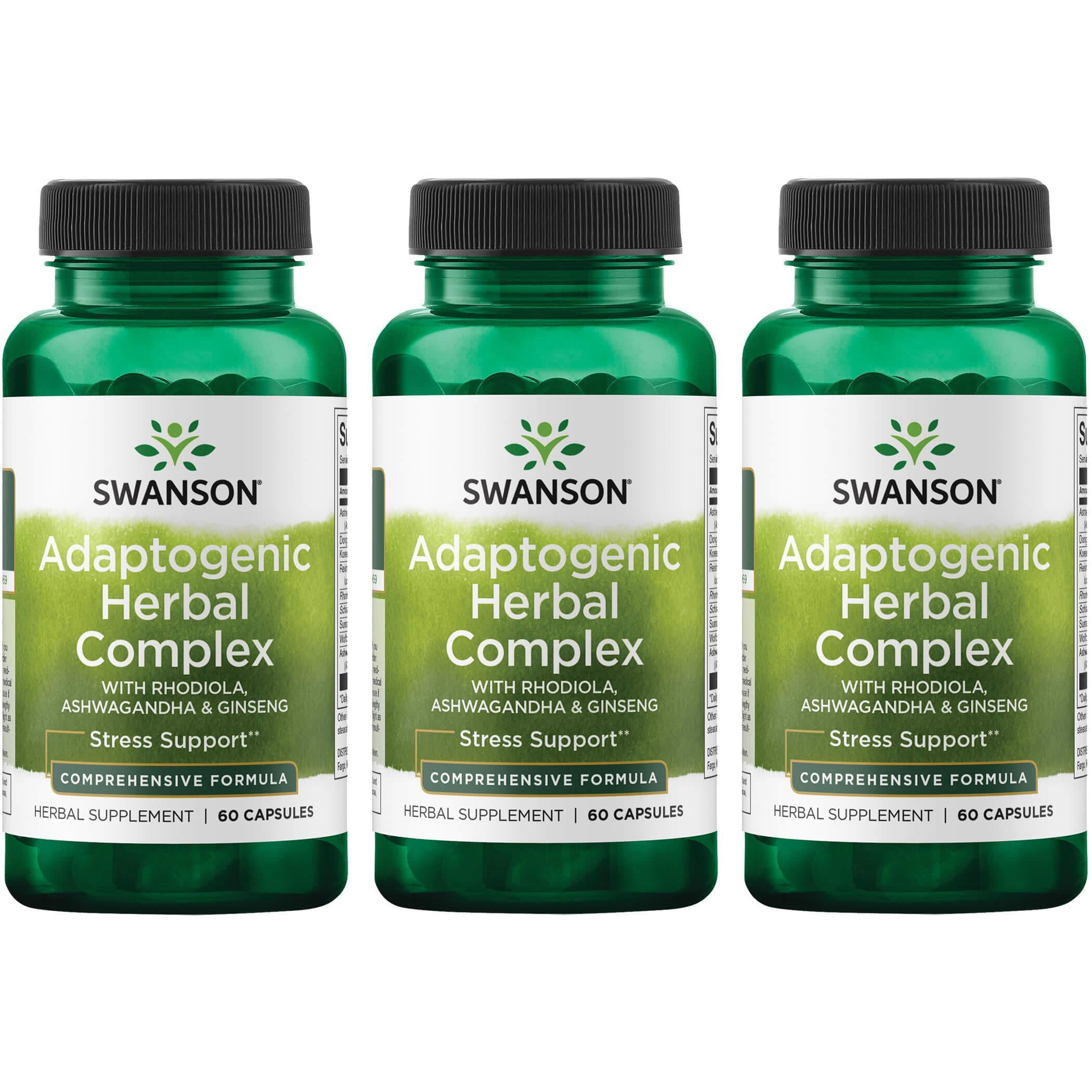 Swanson Rhodiola Ashwagandha Ginseng Complex Mood Energy Immune Function Nervous System Stress ...