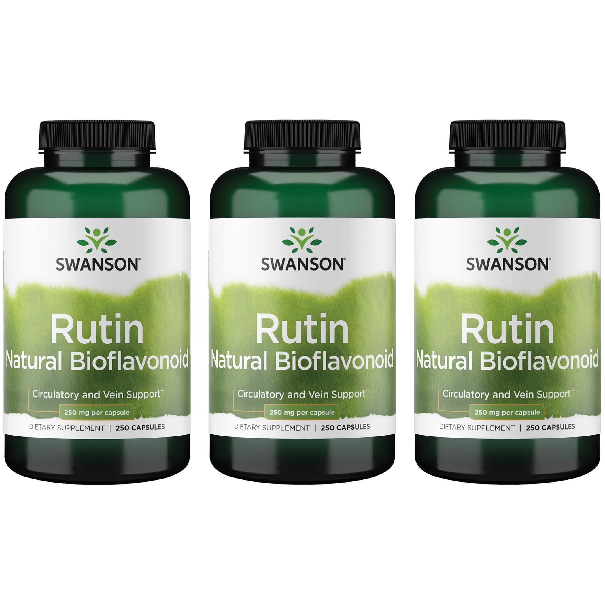 Swanson Rutin Natural Bioflavonoid 250 mg 250 Caps 3 Pack - Walmart.com
