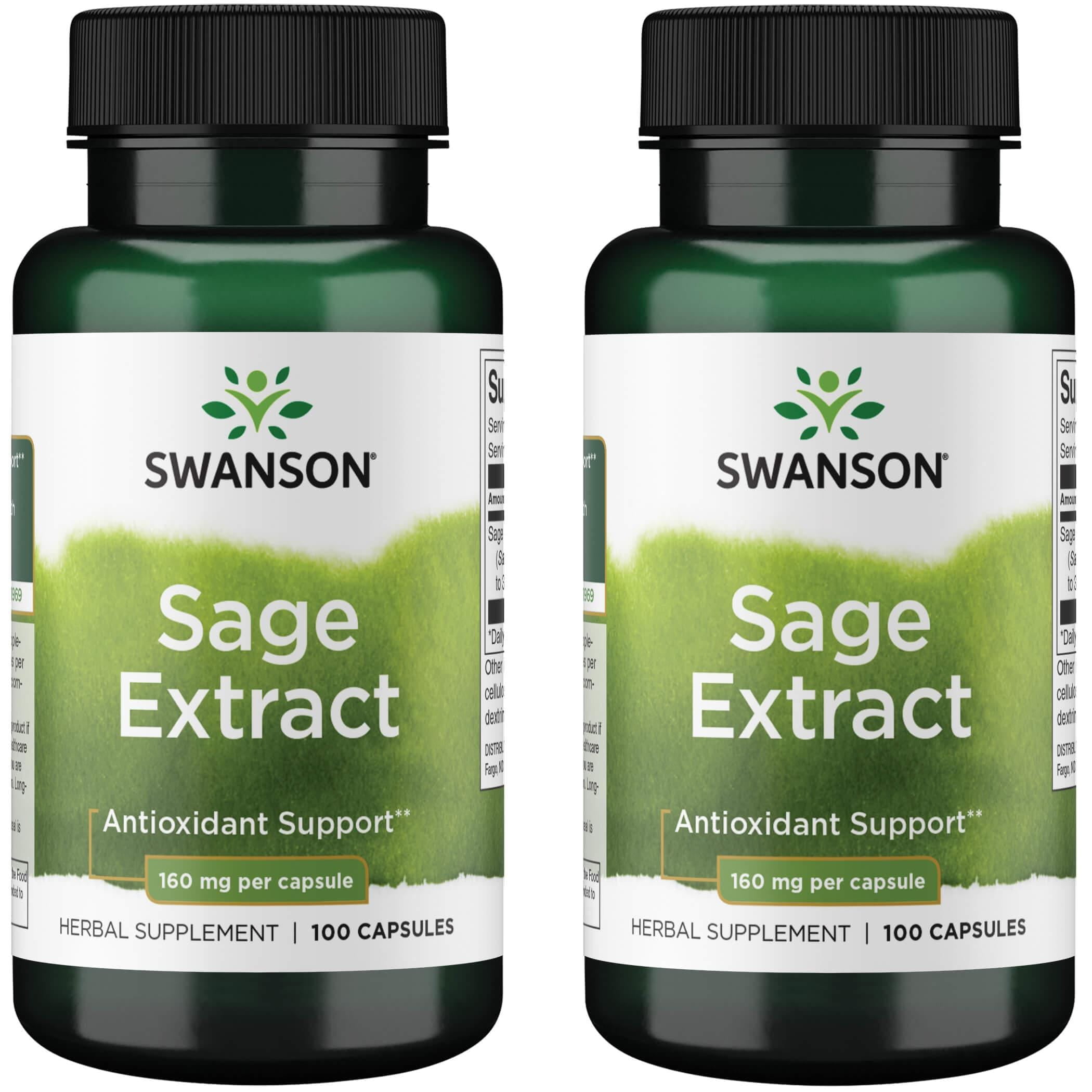 Swanson Sage Extract 160 mg 100 Caps 2 Pack - Walmart.com