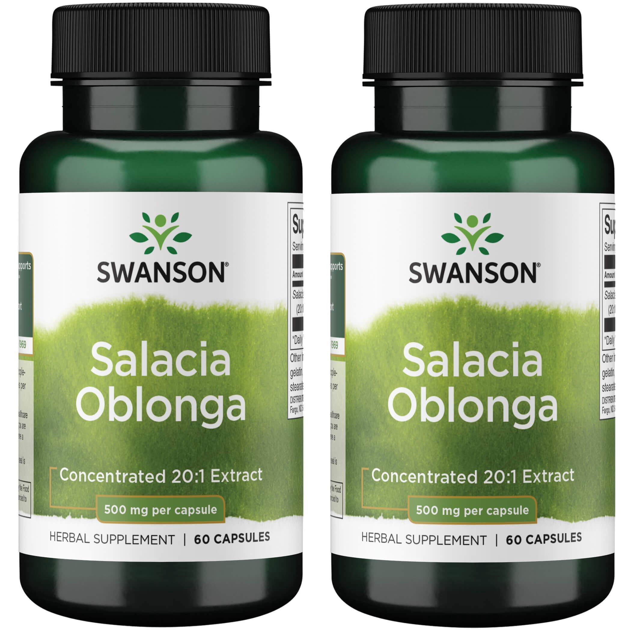 Swanson Salacia Oblonga Concentrated 20:1 Extract 500 mg 60 Caps 2 Pack ...