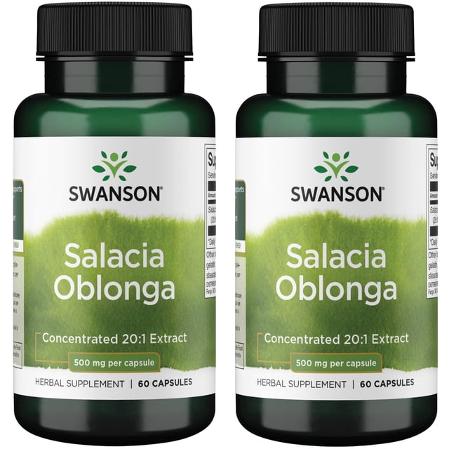 Swanson Salacia Oblonga Concentrated 20:1 Extract 500 mg 60 Caps 2 Pack ...